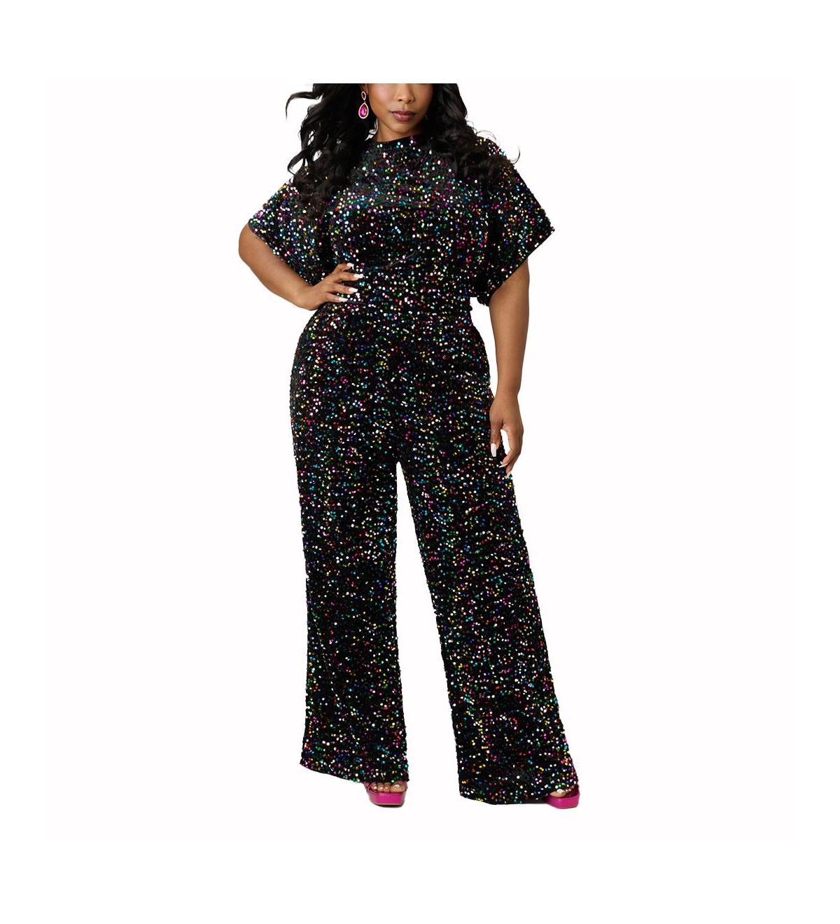 Click here for Smak Parlour Plus Size Wide Leg Jumpsuit - Black/... prices