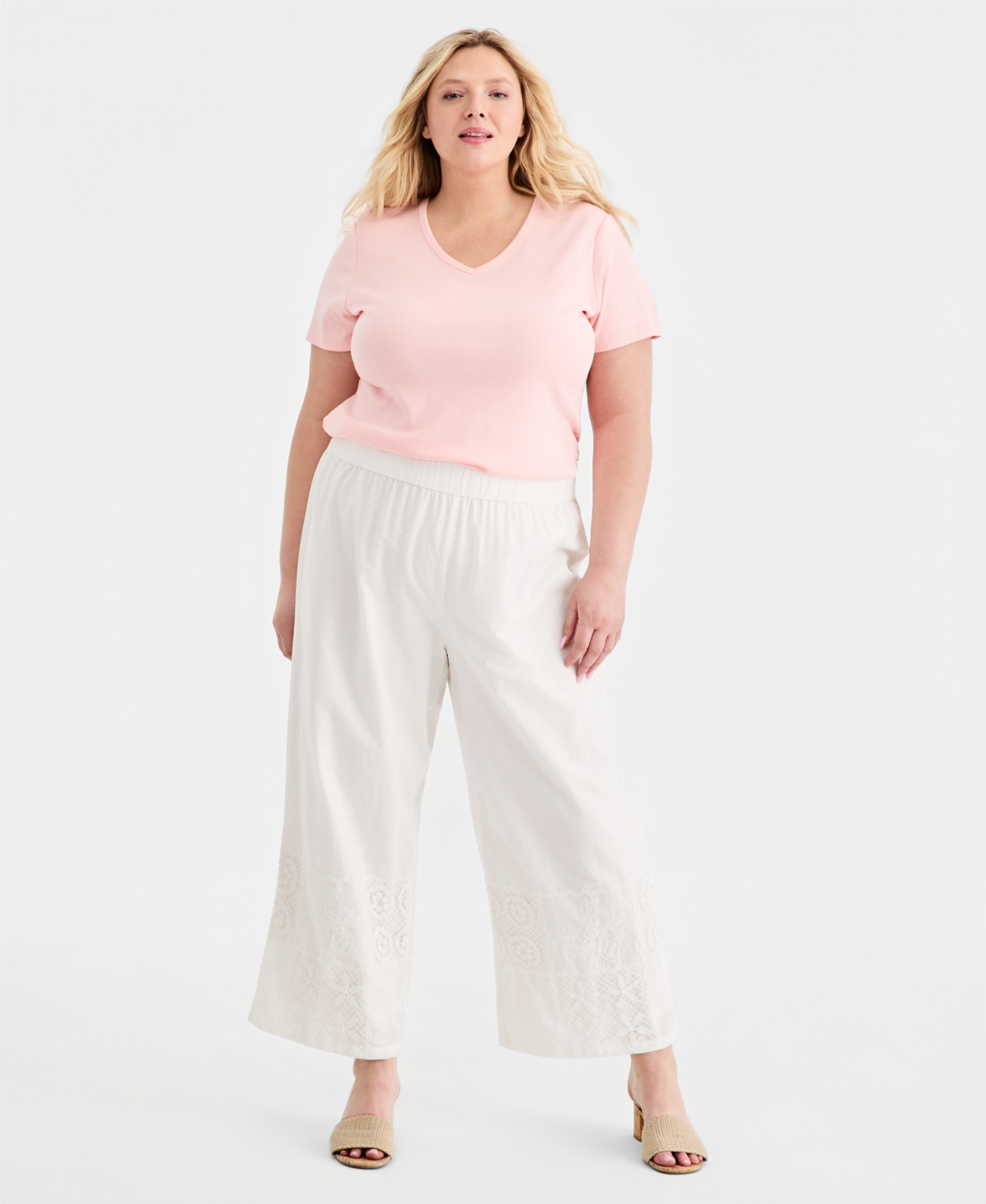 Click here for Style & Co Plus Size Patchwork Pull-On Pants - Shi... prices