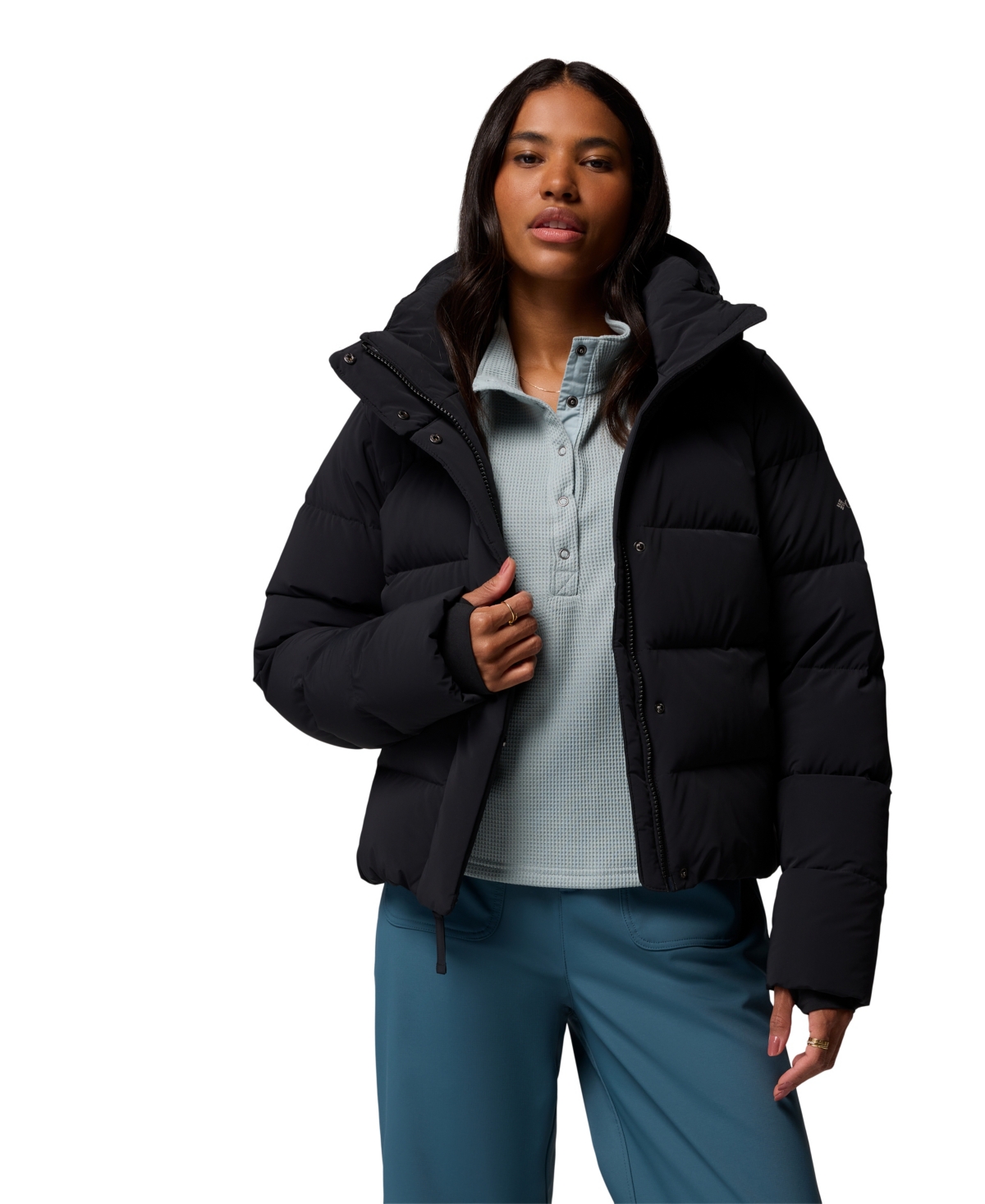 Click here for Columbia Womens Amaze Puffer Hooded Jacket - Black prices