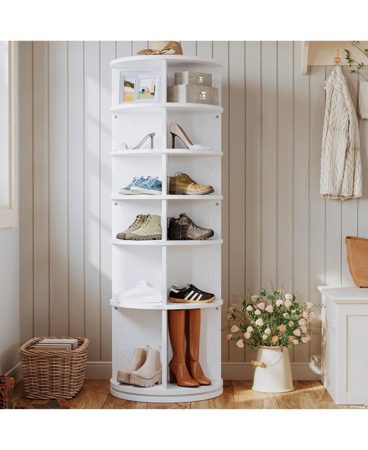 Click here for Ironck Rotating Shoe Rack Tower  Free Standing 360... prices