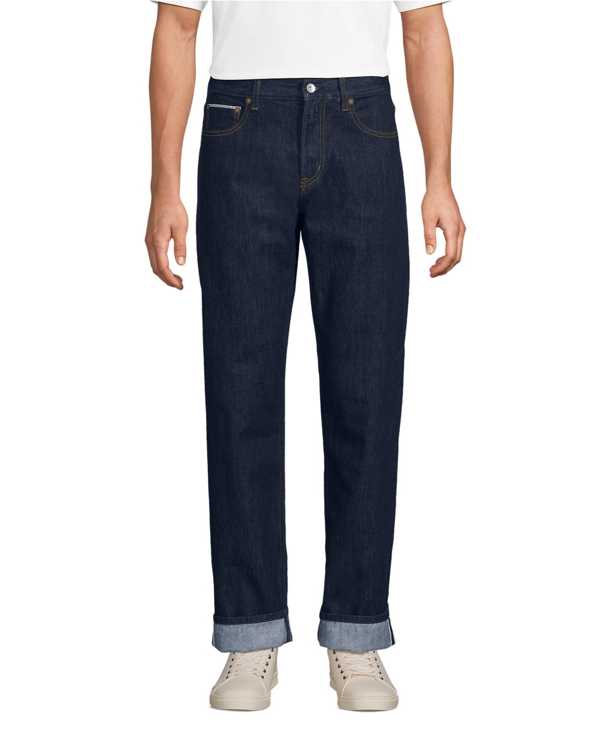 Click here for Lands End Mens Selvedge Jean - Dark sea rinse prices