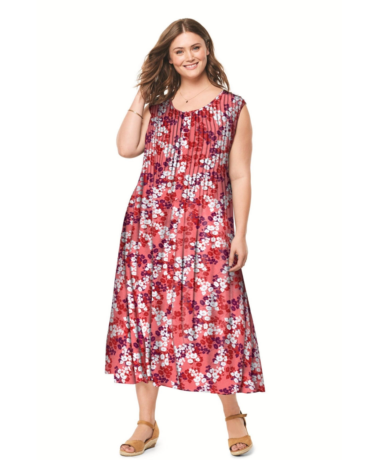 Click here for Woman Within Plus Size Within Pintucked Sleeveless... prices