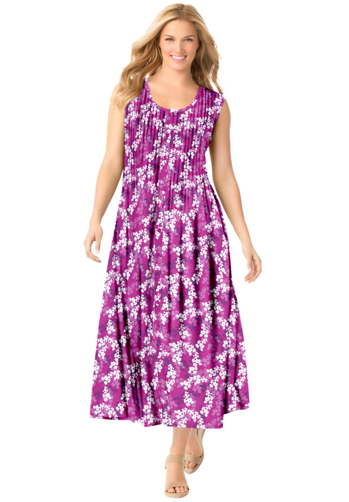 Click here for Woman Within Plus Size Within Pintucked Sleeveless... prices