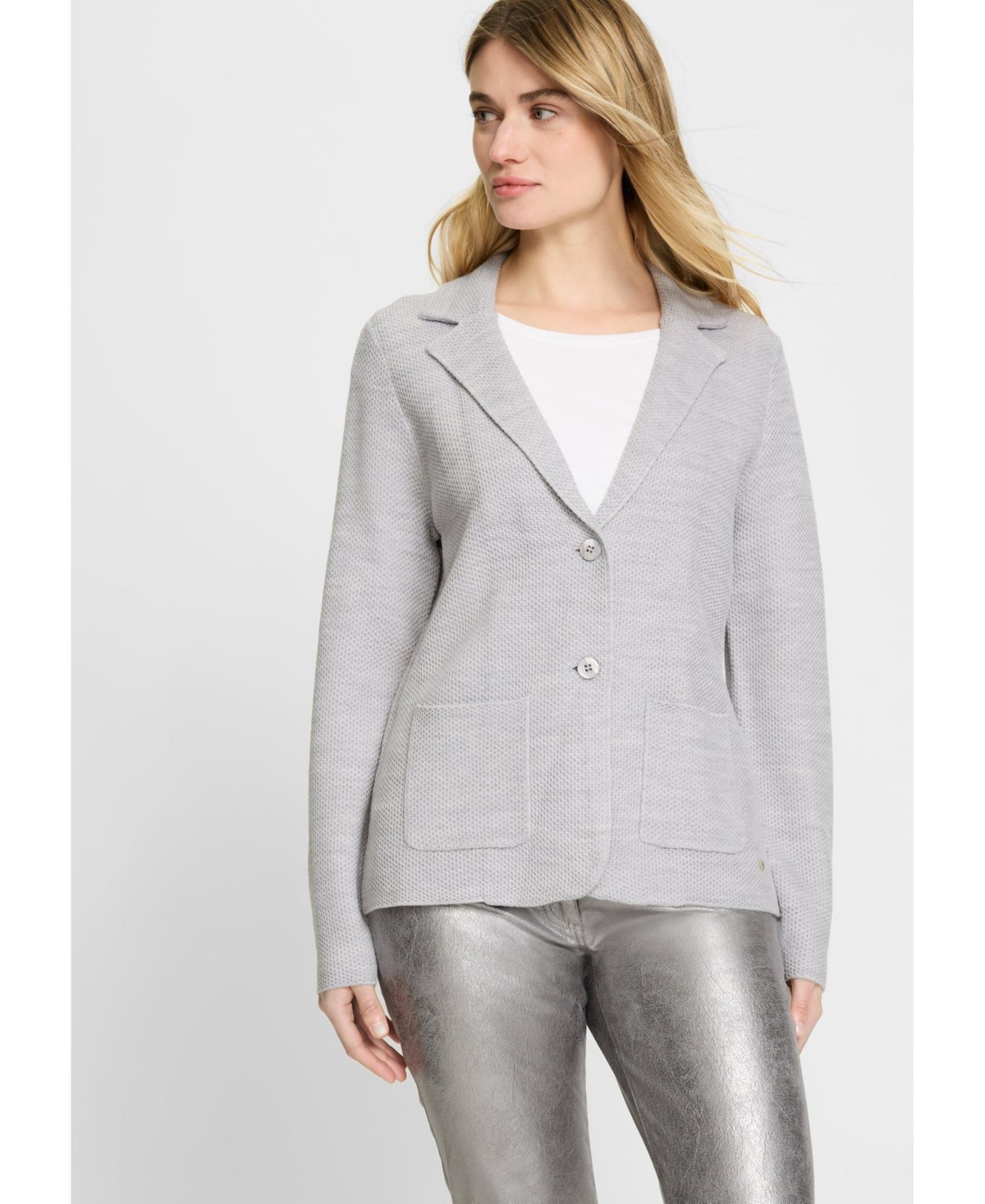 Click here for Olsen Womens Merino Wool Blend Blazer - Misty grey... prices
