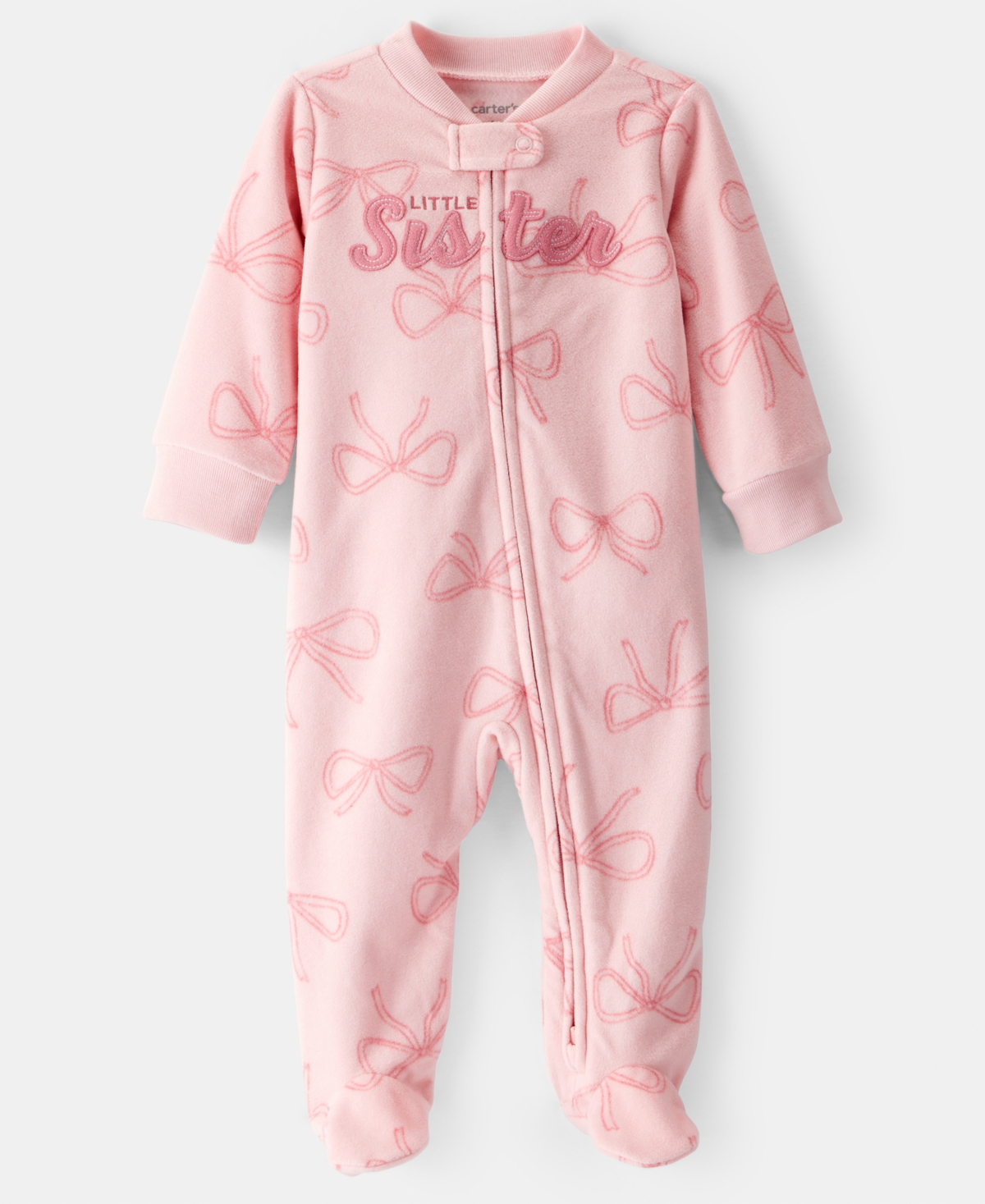 Baby Girl (NB-9M) Carters(R) Little Sister Bow Microfleece Sleeper