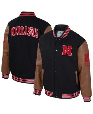 Colosseum Men's Black Nebraska Huskers Letterman Full-Snap Varsity ...