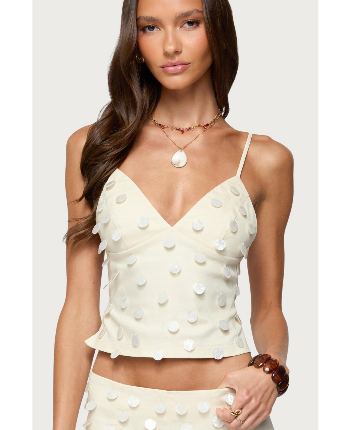 Click here for Edikted Womens Arielle Iridescent Backless Top - C... prices