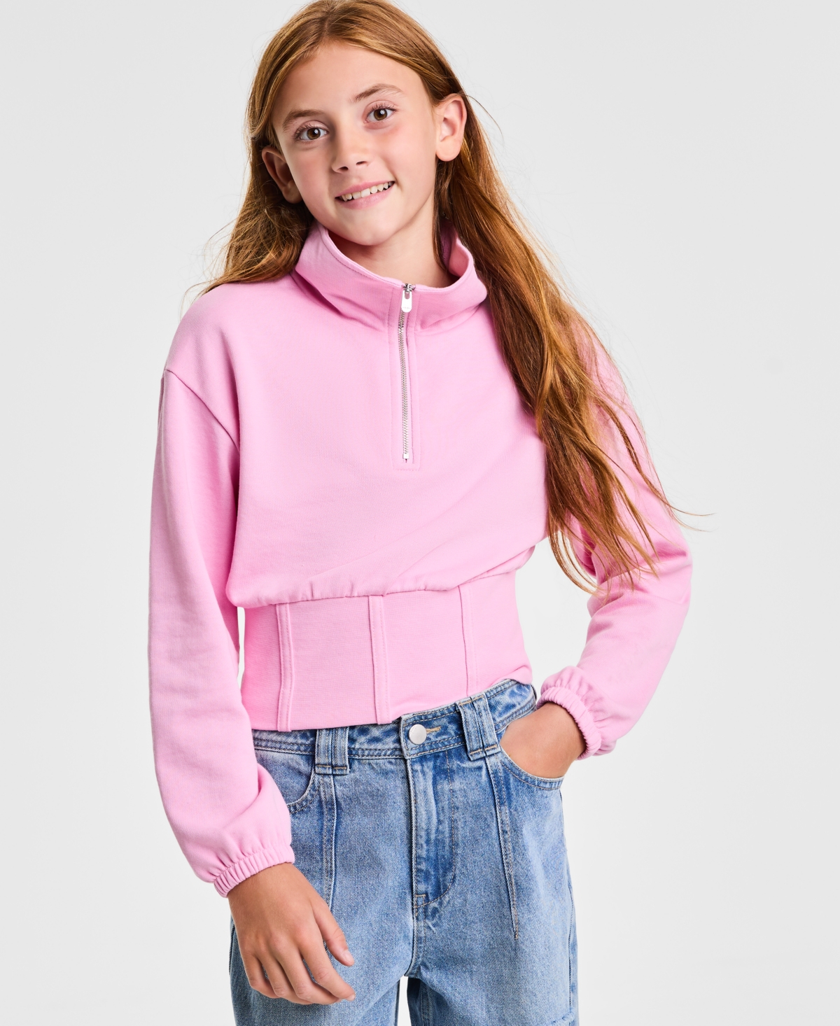 Click here for H by Habitual Big Girls Half Zip French Terry Swea... prices