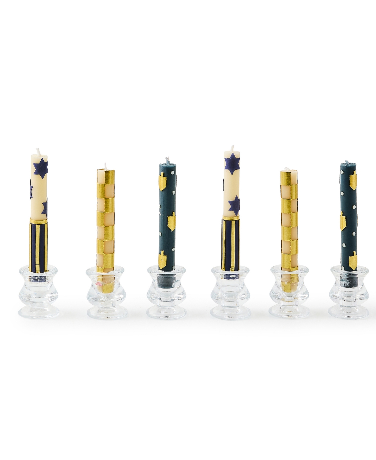 Click here for Mackenzie-Childs Judaica Mini Dinner Candles  Set... prices