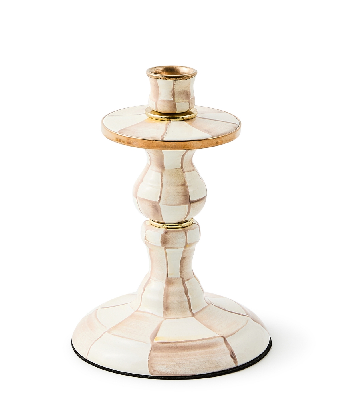 Click here for MacKenzie-Childs Mocha Check Small Candlestick - M... prices