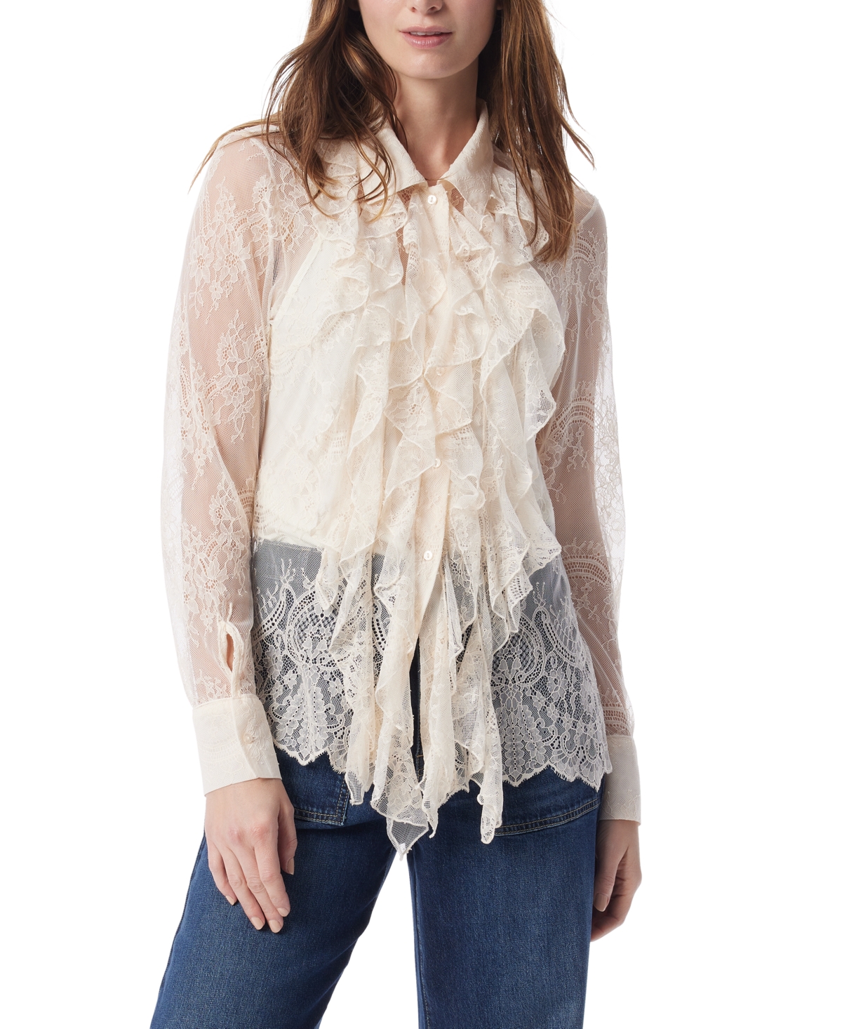 Click here for Dee Ocleppo Womens Erynn Lace Button Front Top - S... prices