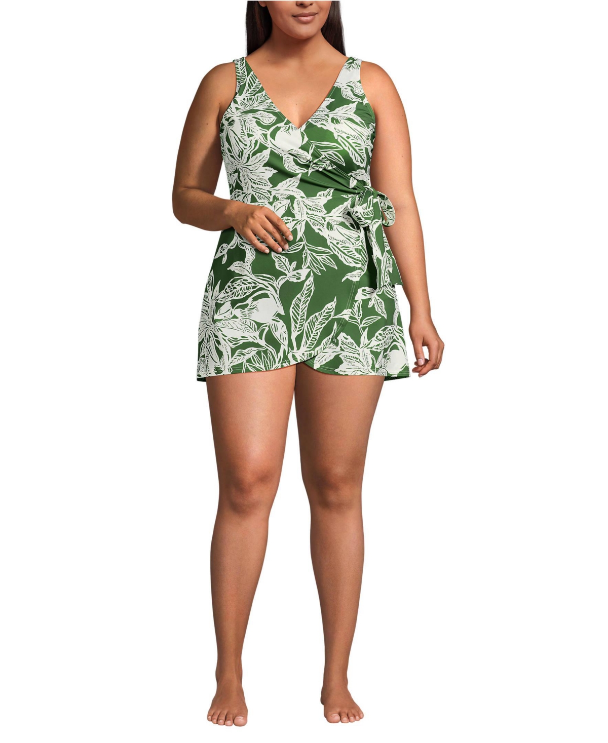 Click here for Lands End Womens Side Tie Mini Swim Dress Swimsuit... prices