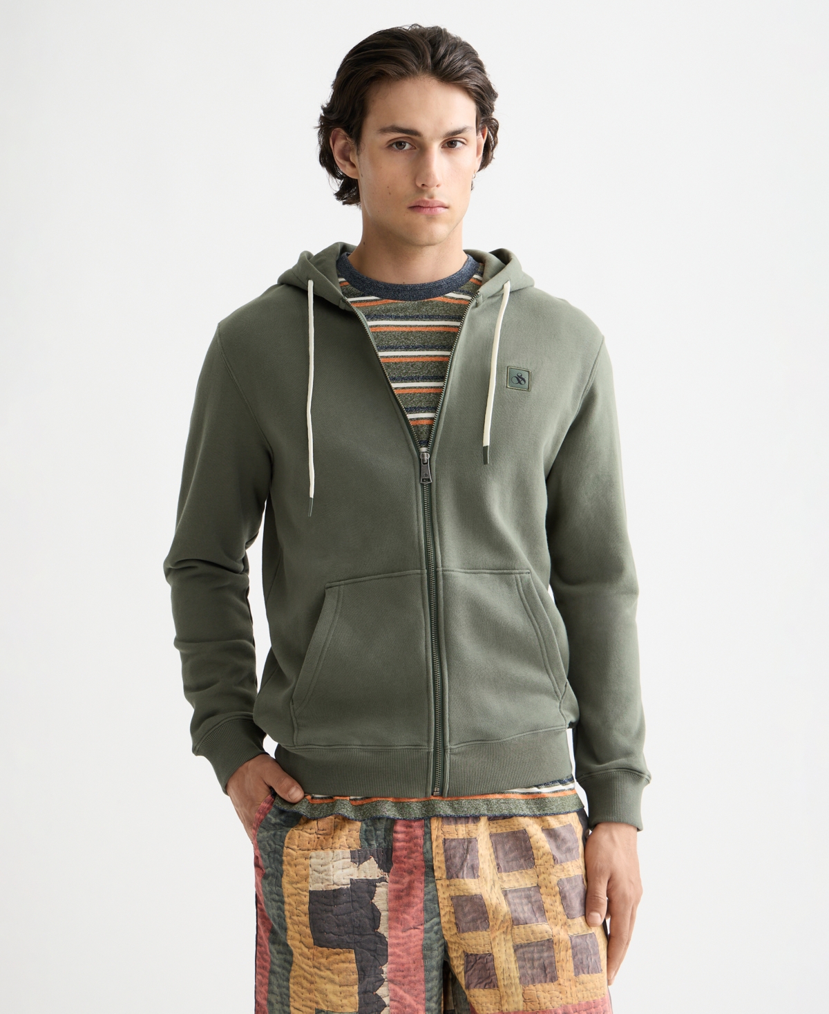 Click here for Scotch & Soda Mens Full Zip Hoodie - Thyme prices