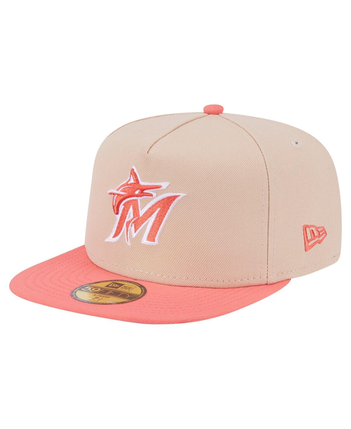 Click here for New Era Mens Light Beige/Coral Miami Marlins Two-T... prices