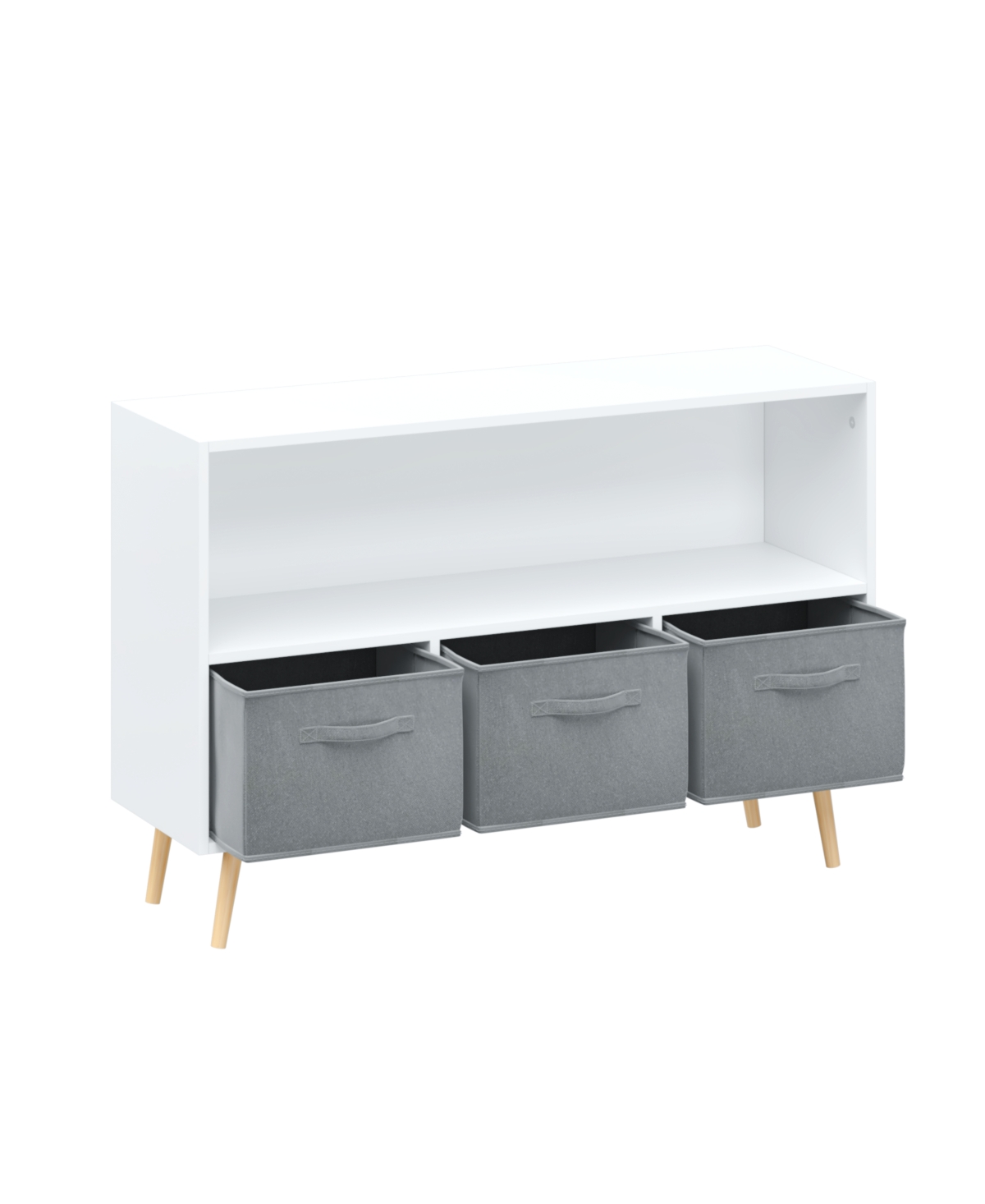 Click here for Jujabu 35 in. Wide White/Gray Kids Bookcase with C... prices