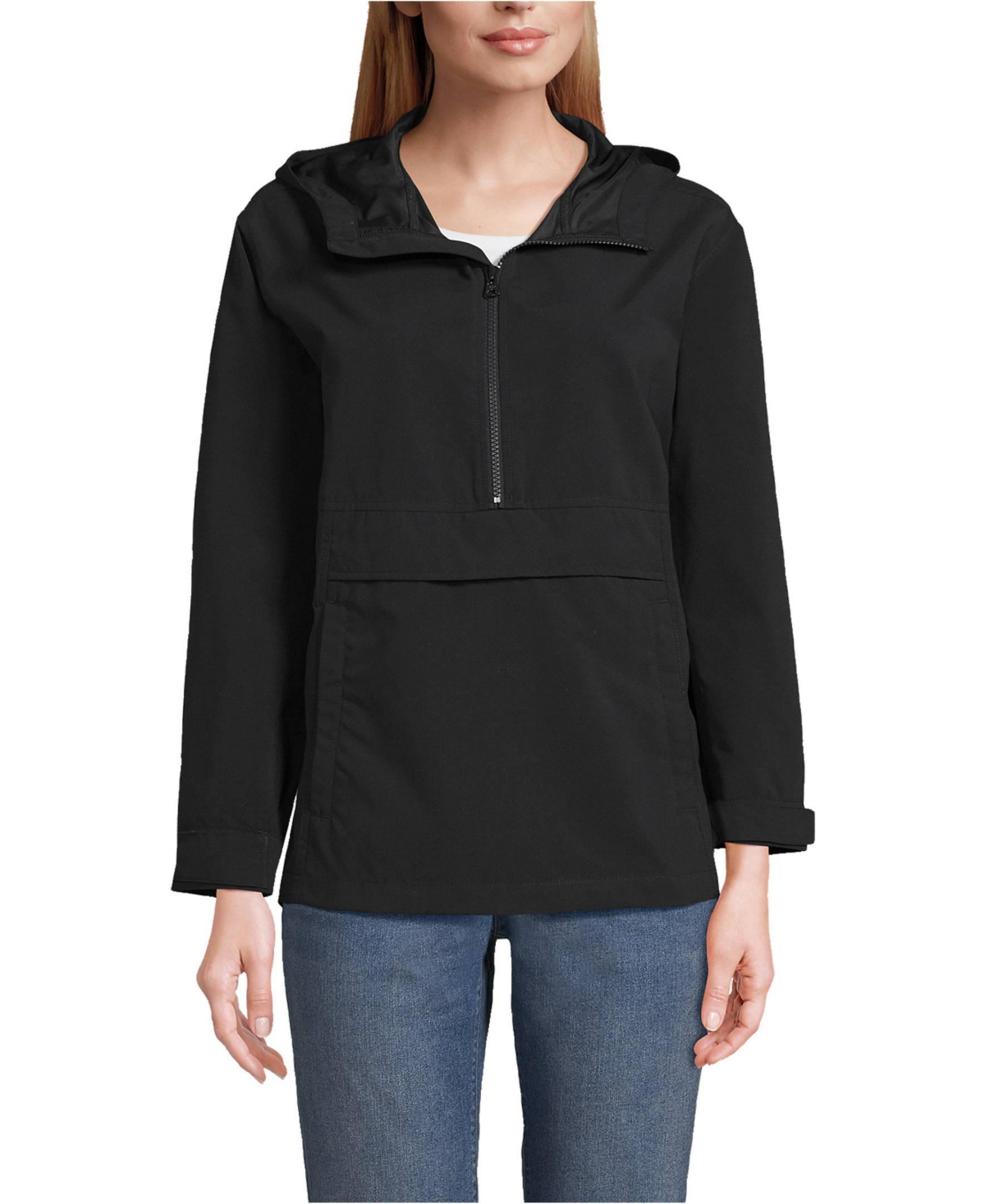 Click here for Lands End Mens Unisex Wind Anorak Jacket - Black prices
