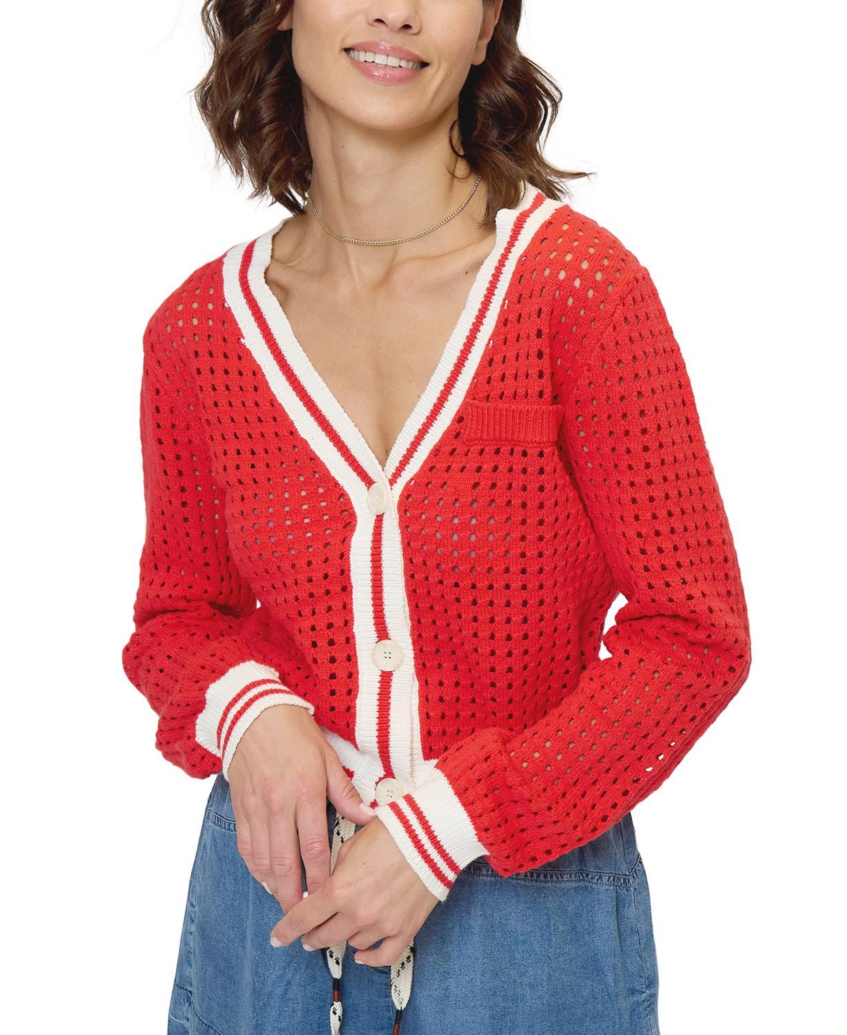 Click here for Central Park West Womens Junie Varsity Mesh Stitch... prices