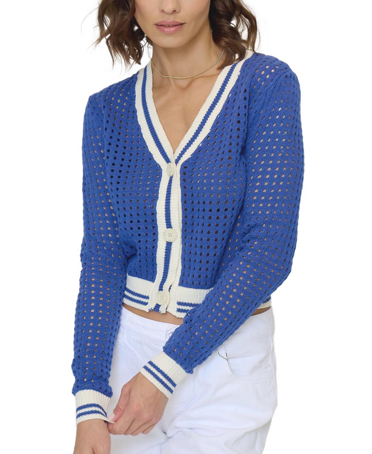 Click here for Central Park West Womens Junie Varsity Mesh Stitch... prices