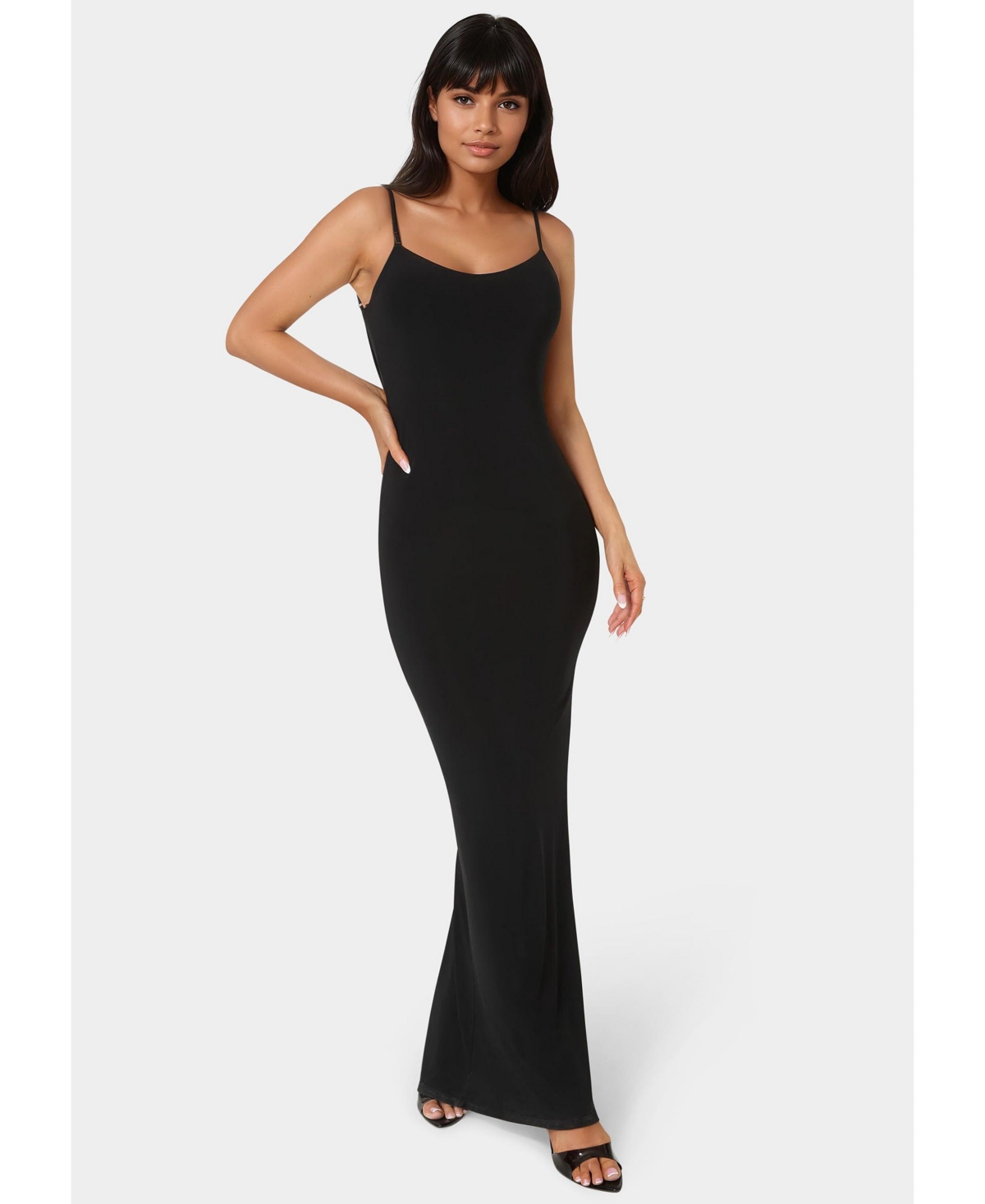 Click here for Bebe Womens Backless Lace Inset Maxi Dress - Black prices