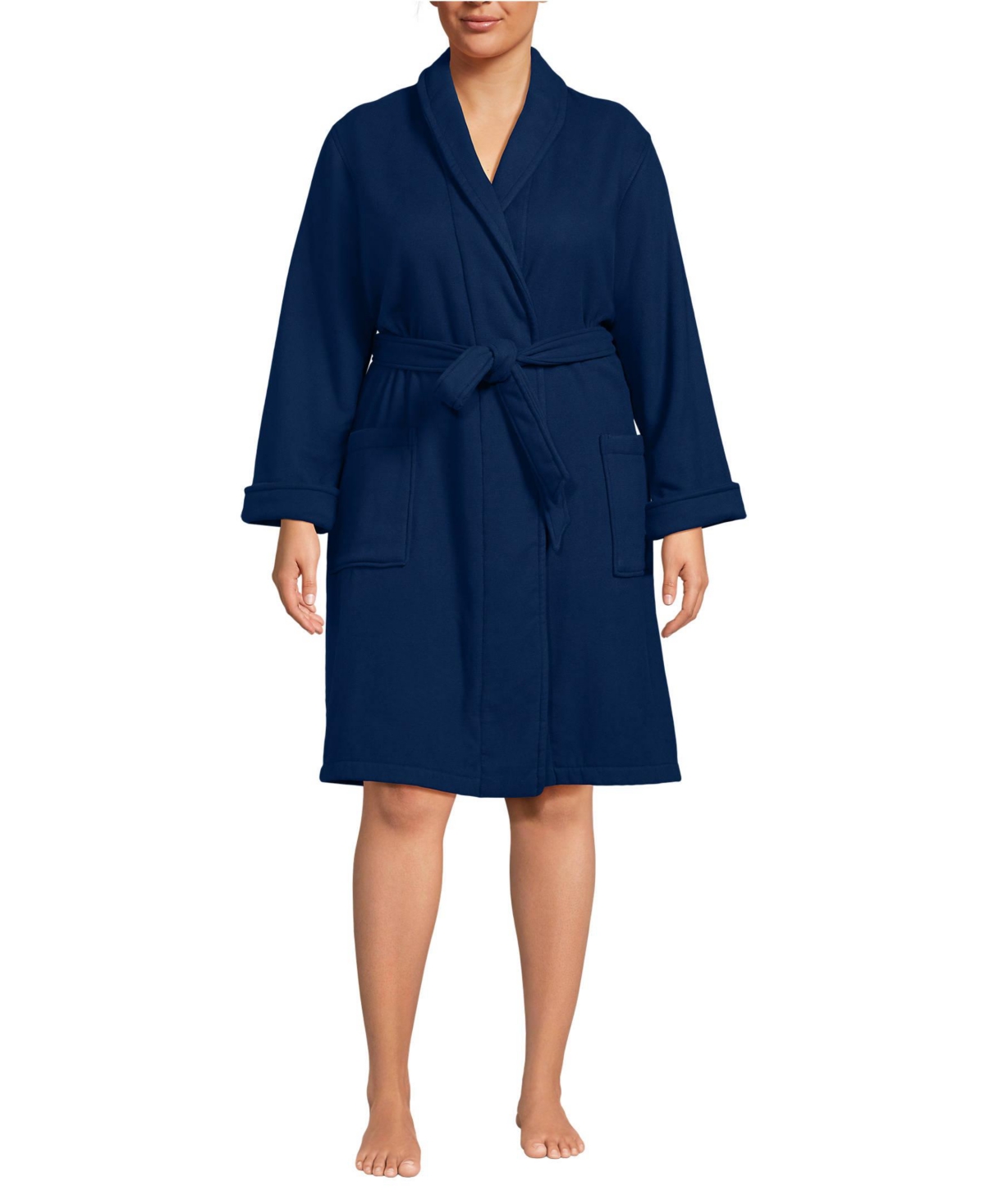 Click here for Lands End Womens Plus Size Cotton Terry Knee Lengt... prices