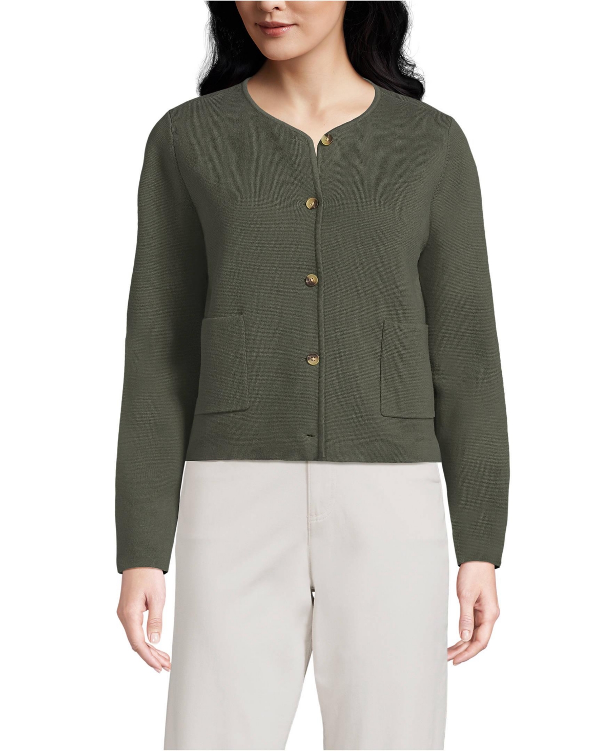 Click here for Lands End Womens Fine Gauge Cotton Milano Blazer S... prices