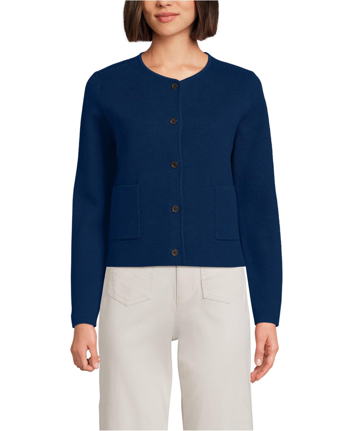 Click here for Lands End Womens Fine Gauge Cotton Milano Blazer S... prices
