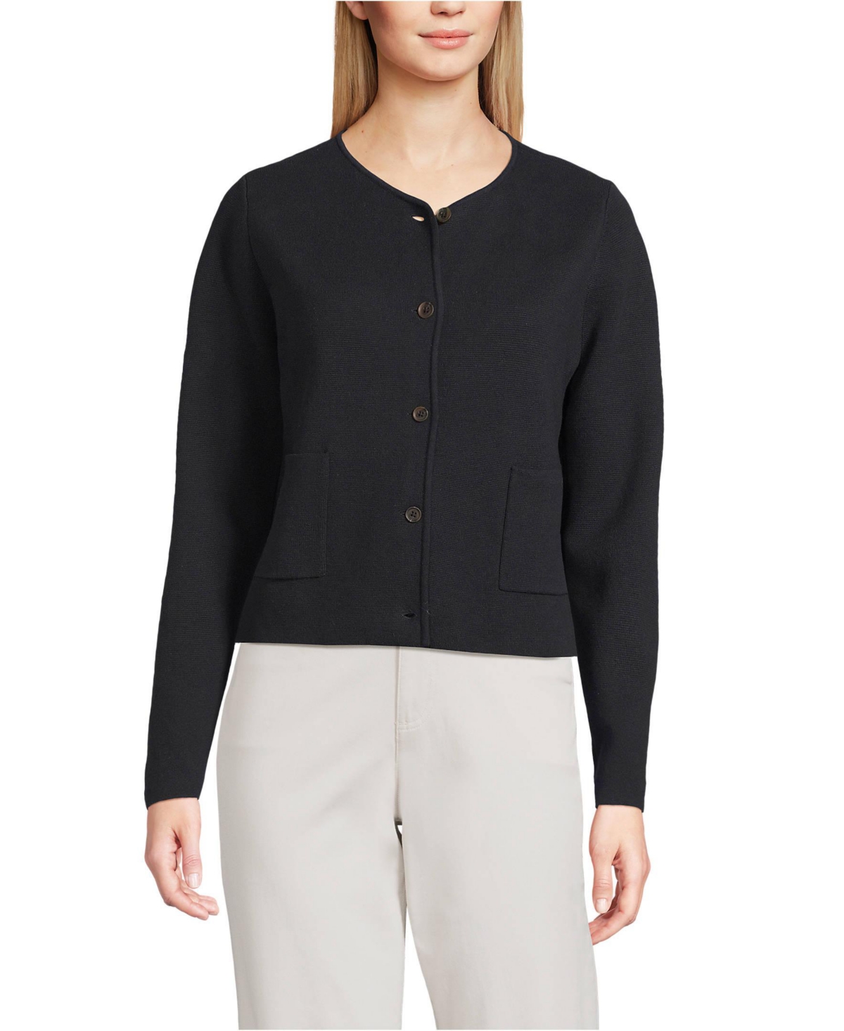 Click here for Lands End Womens Fine Gauge Cotton Milano Blazer S... prices