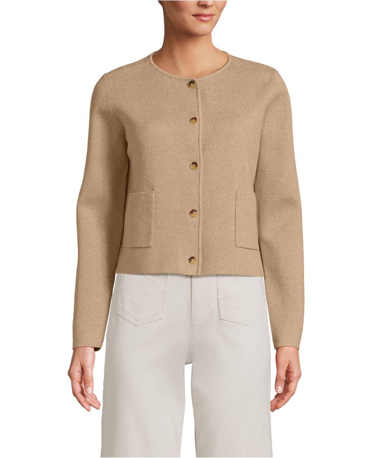 Click here for Lands End Womens Fine Gauge Cotton Milano Blazer S... prices