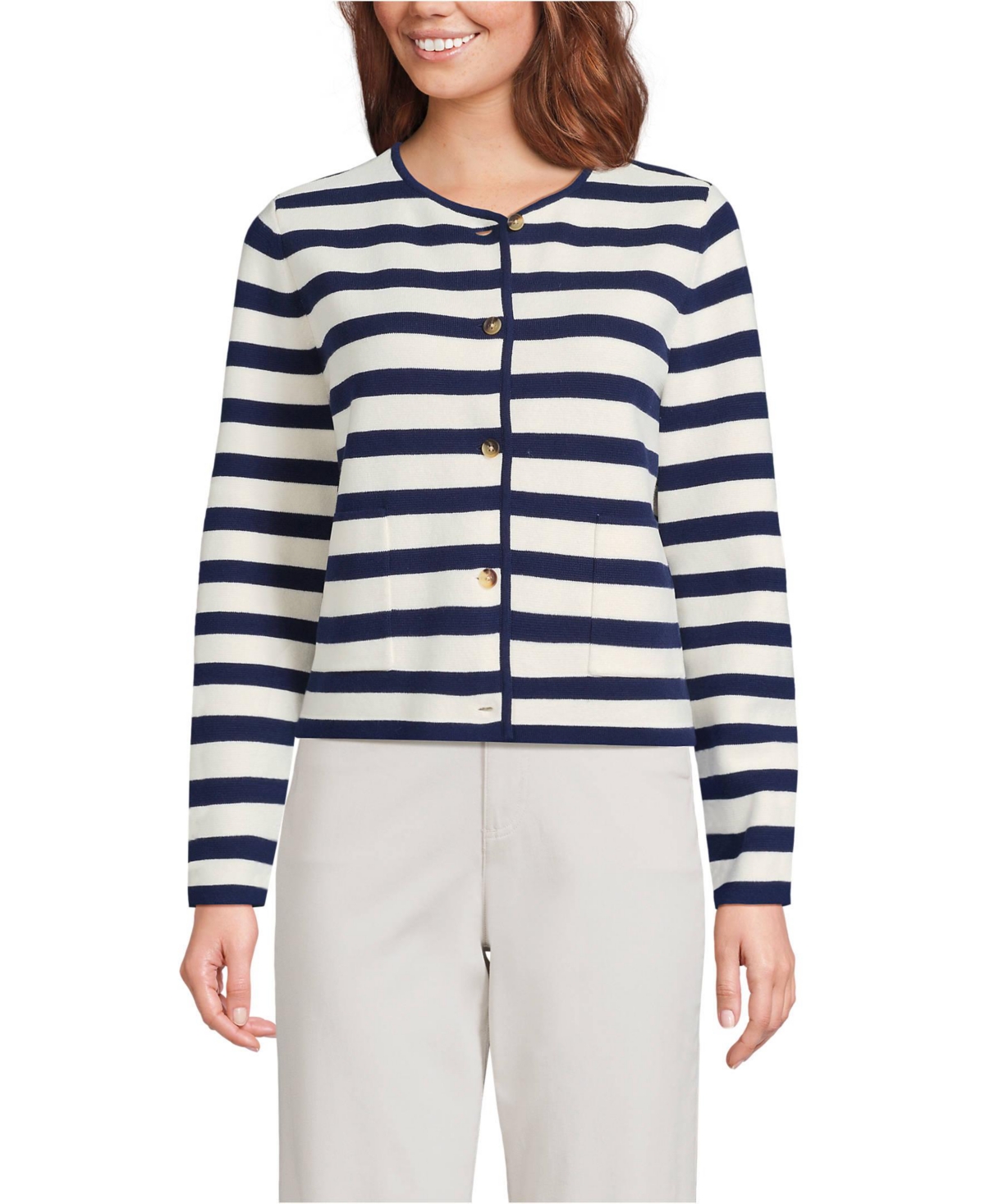 Click here for Lands End Womens Fine Gauge Cotton Milano Blazer S... prices