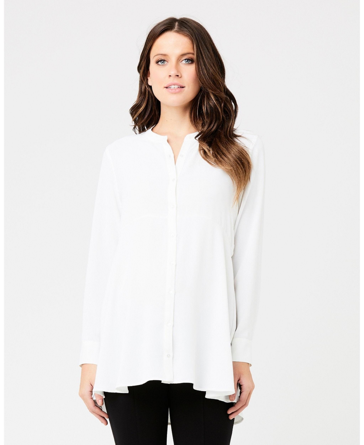 Click here for Ripe Maternity Maternity Elegant White Peplum Shir... prices
