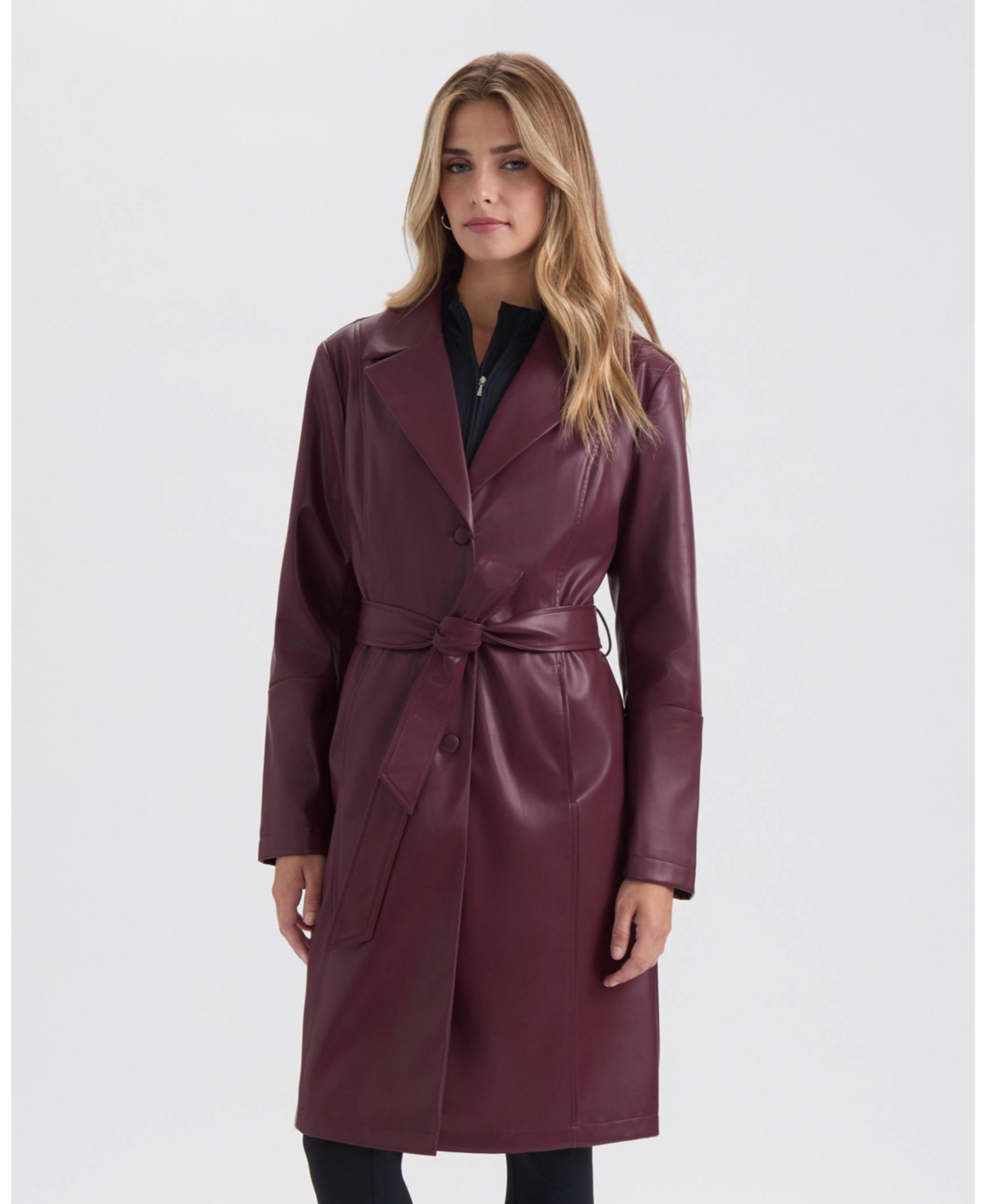 Click here for Ellen Tracy Womens Single Breasted Faux Leather Tr... prices