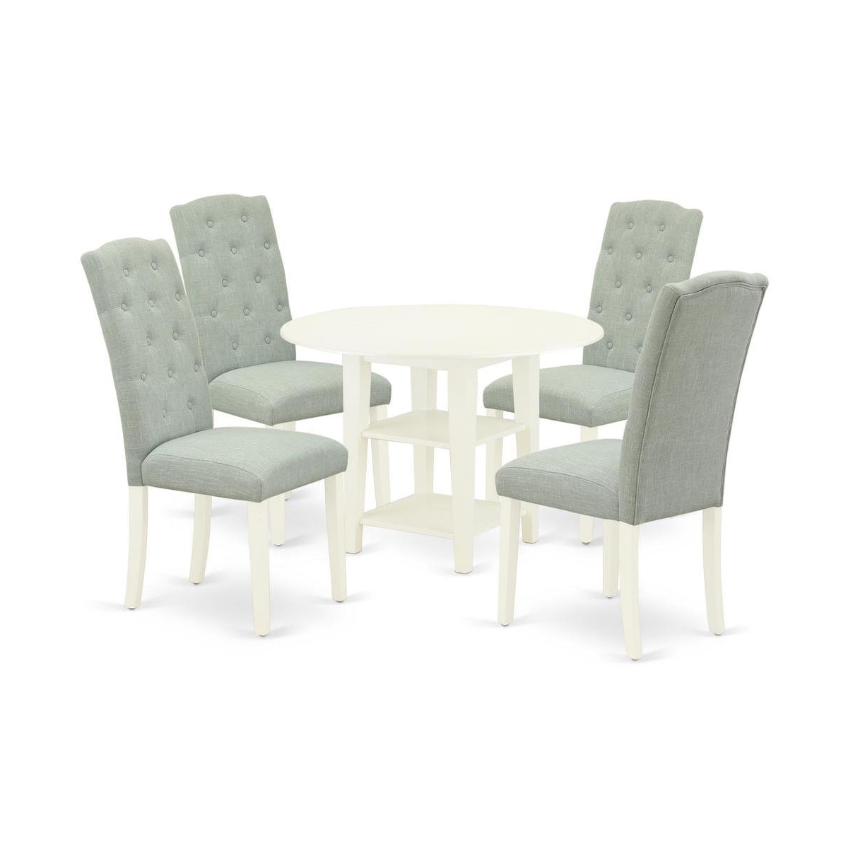 Click here for East West Furniture Dining Room Set Linen White  S... prices
