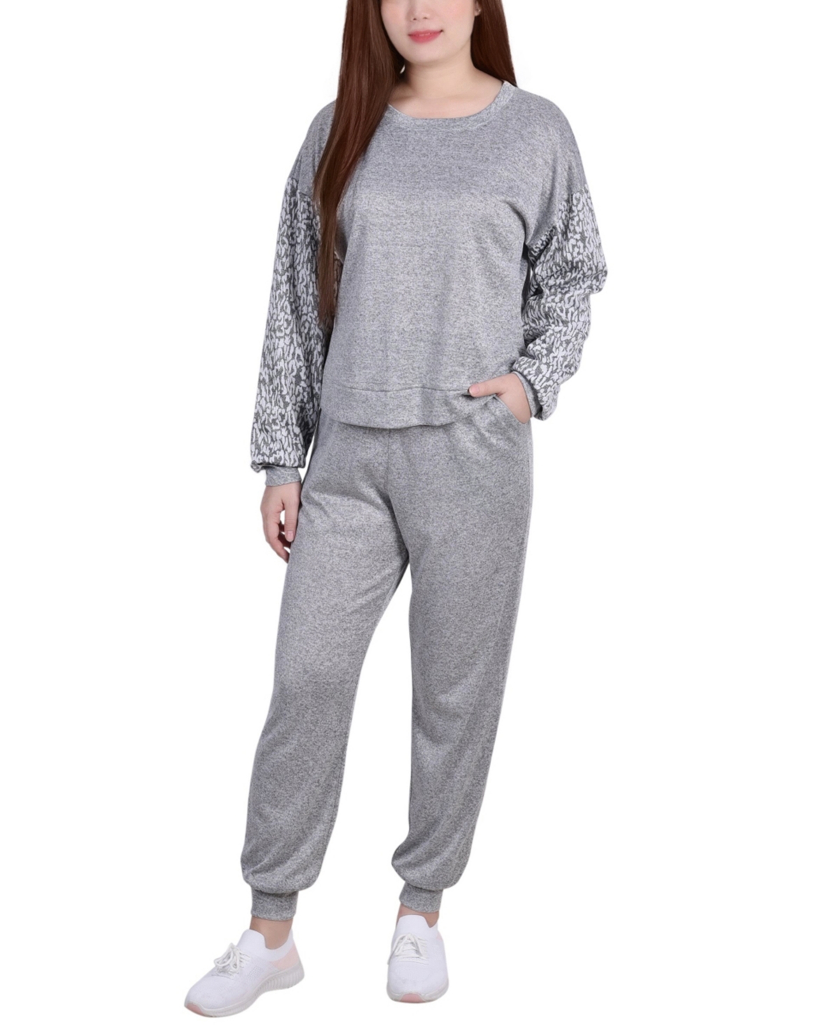 Click here for Ny Collection Womens Long Sleeve Top and Pants - H... prices