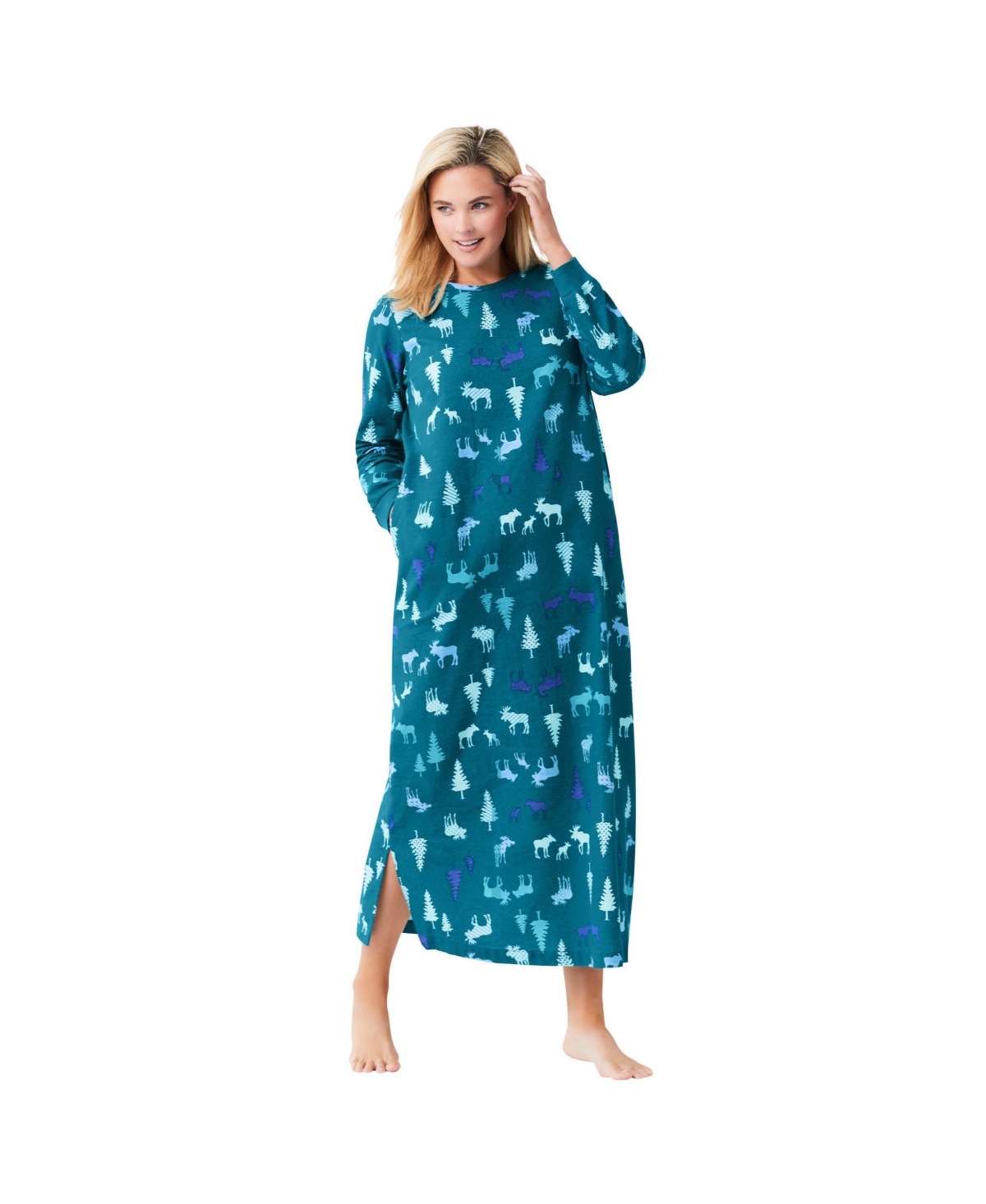Click here for Dreams & Co. Womens Cotton Flannel Lounger - Deep... prices