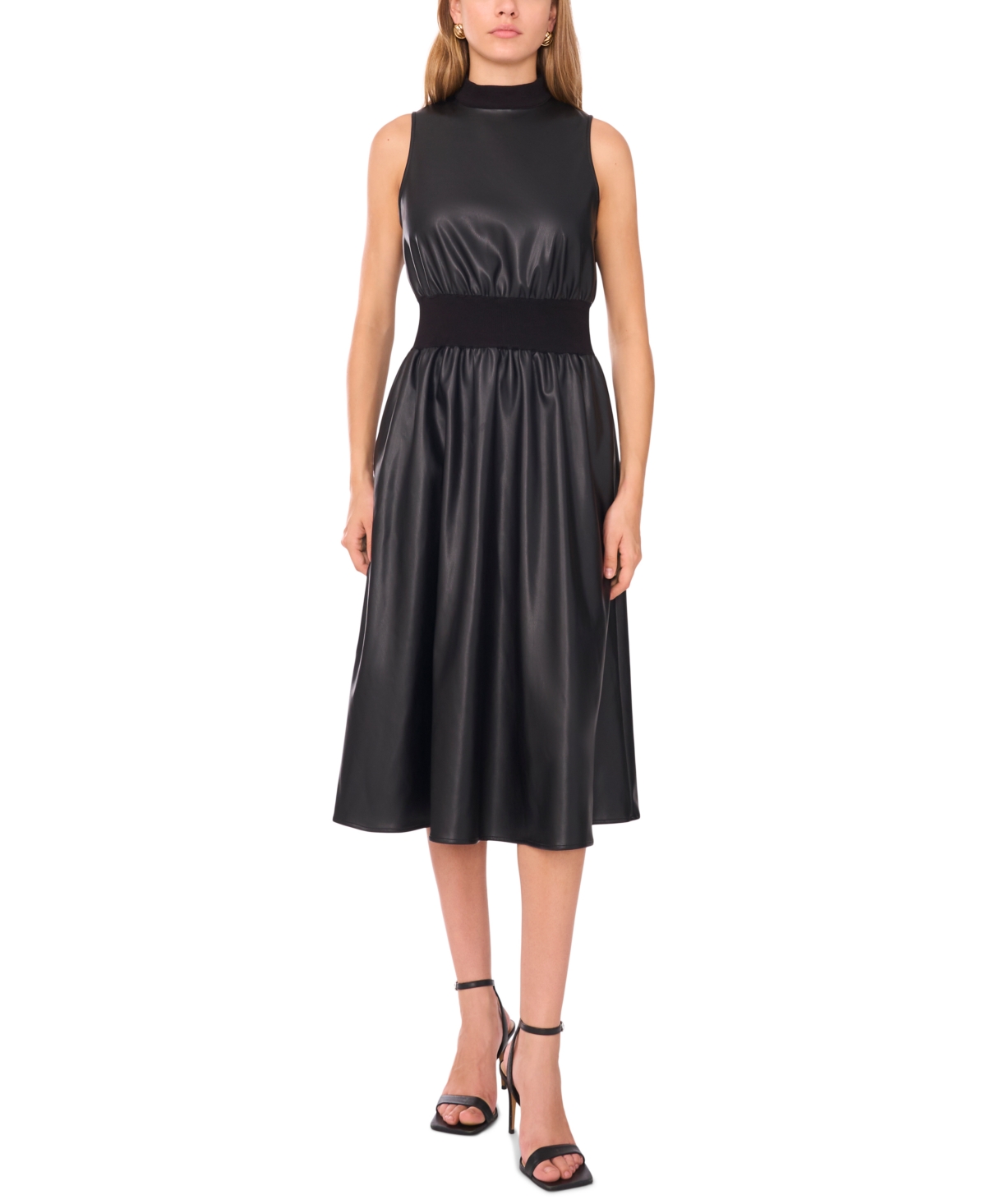 Click here for 1.state Womens Mock Neck Midi Dress - Rich Black prices