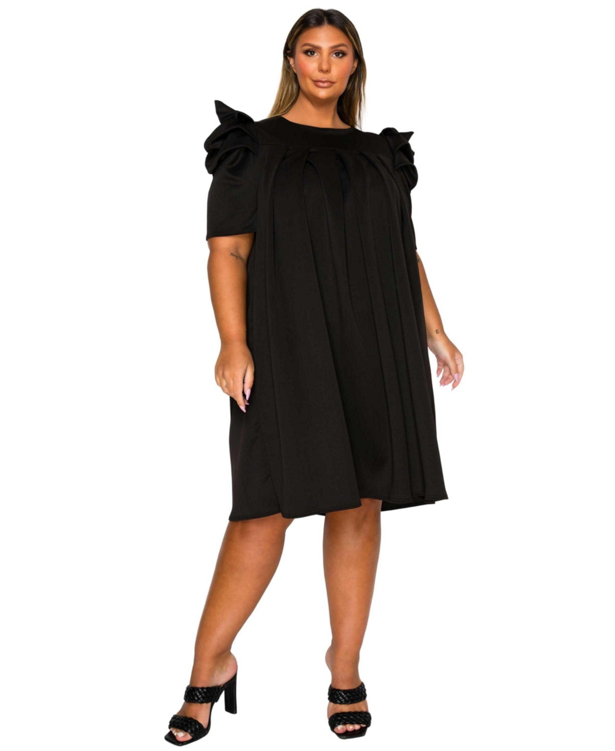 Click here for L I V D Womens Plus Size Zaya Pleated Swing Dress... prices