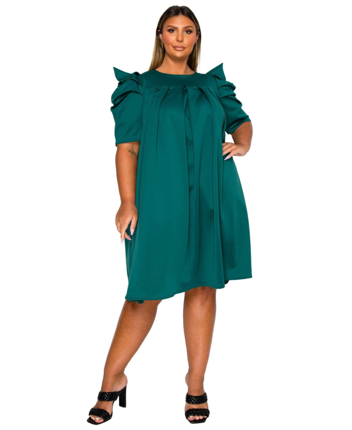 Click here for L I V D Womens Plus Size Zaya Pleated Swing Dress... prices