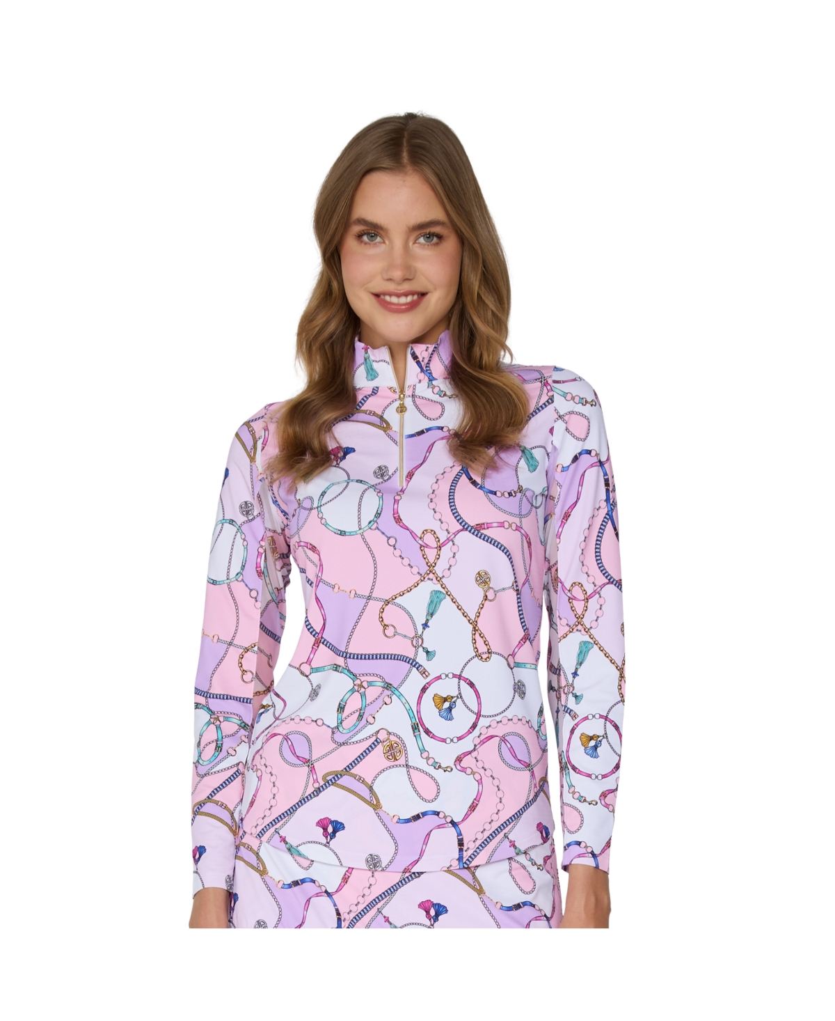 Click here for G Lifestyle Long Sleeve Mock Neck Top - Pink Link prices