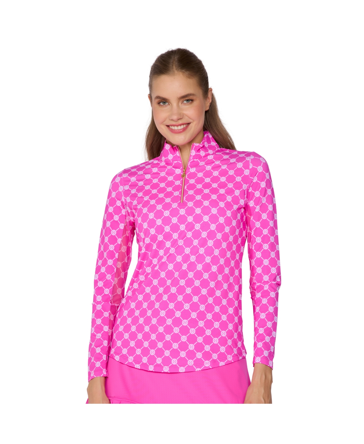 Click here for G Lifestyle Long Sleeve Mock Neck Top - Pink Lifes... prices