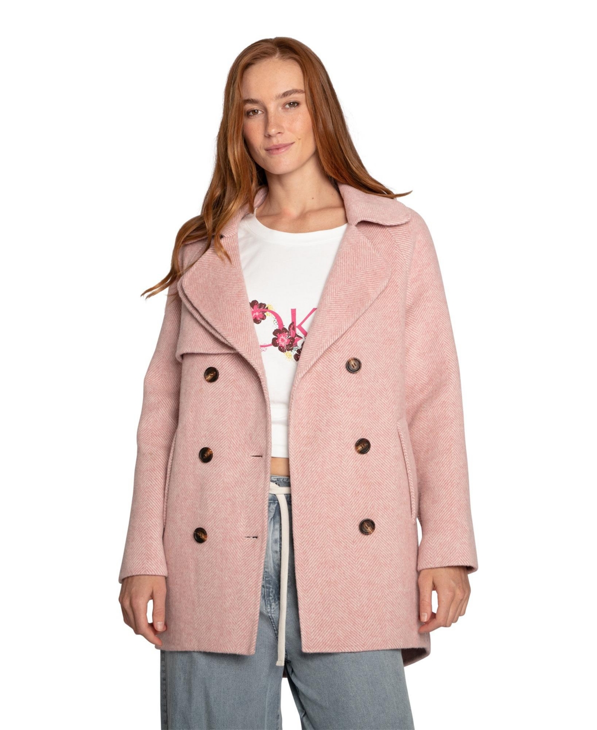 Click here for Belle & Bloom Womens Wanna Be Loved Wool Blend Pea... prices