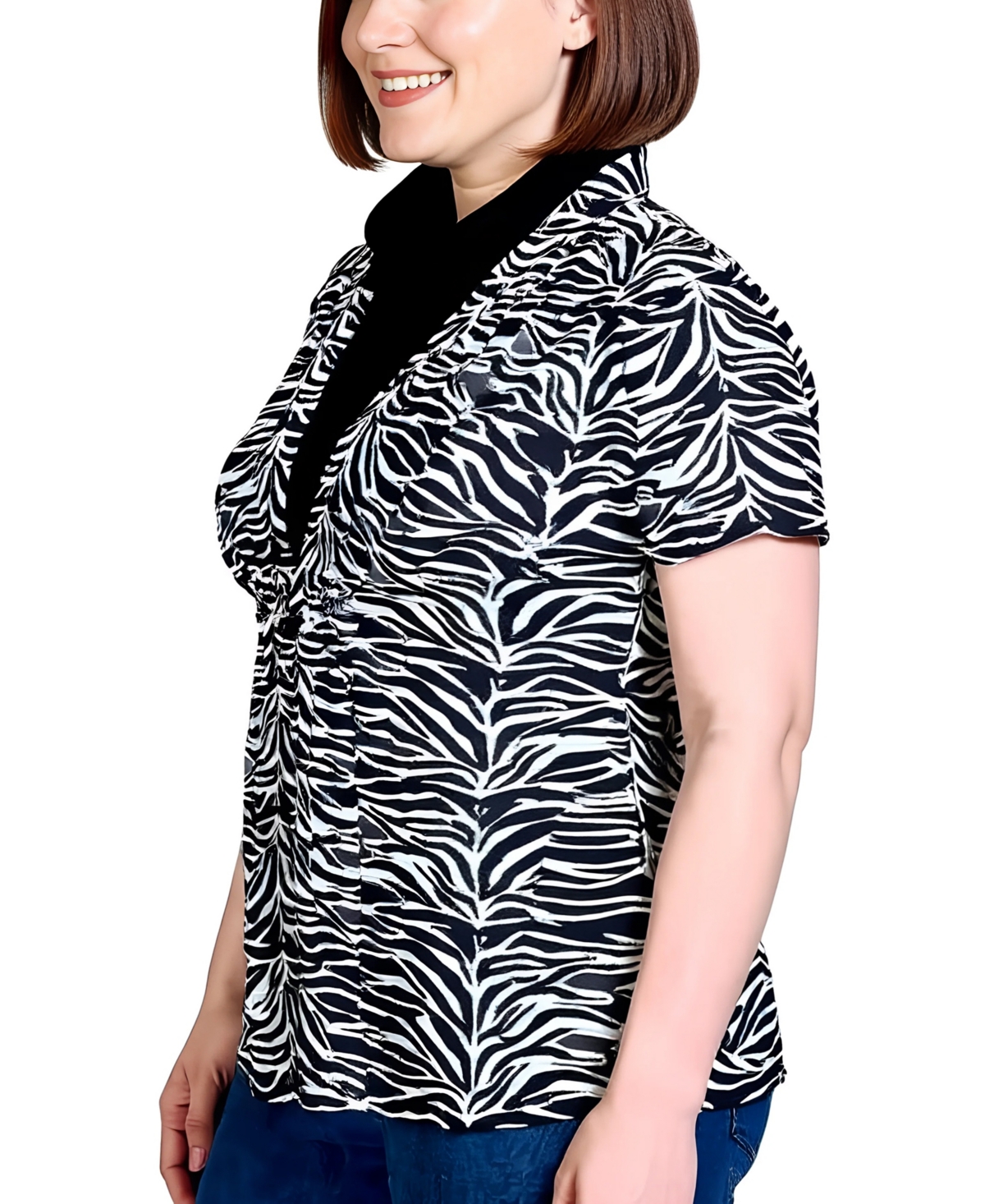 Click here for Ny Collection Plus Size Short Sleeve Cowl Neck Top... prices