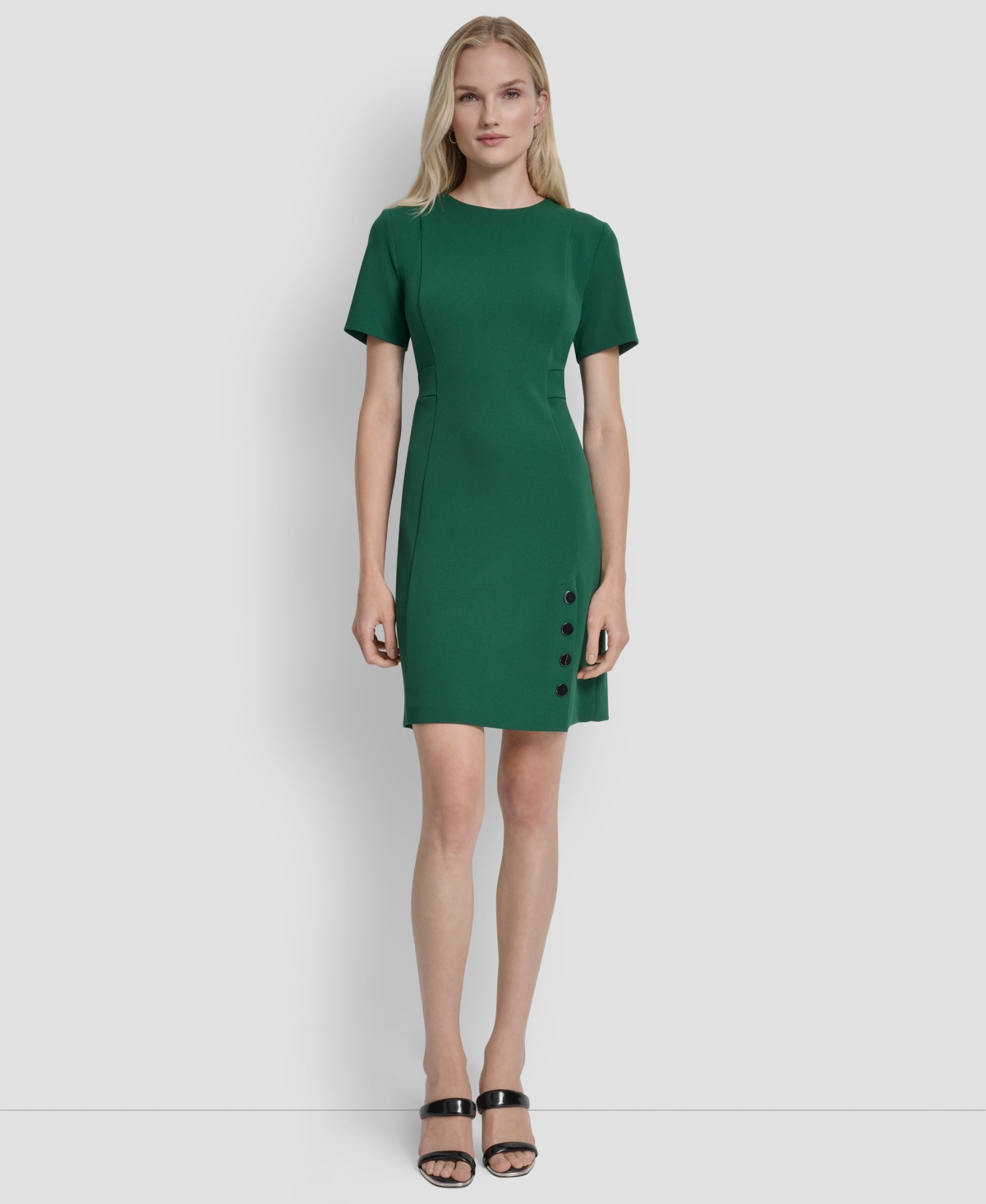 Click here for Dkny Petite Short Sleeve Jewel Neck Sheath Dress -... prices