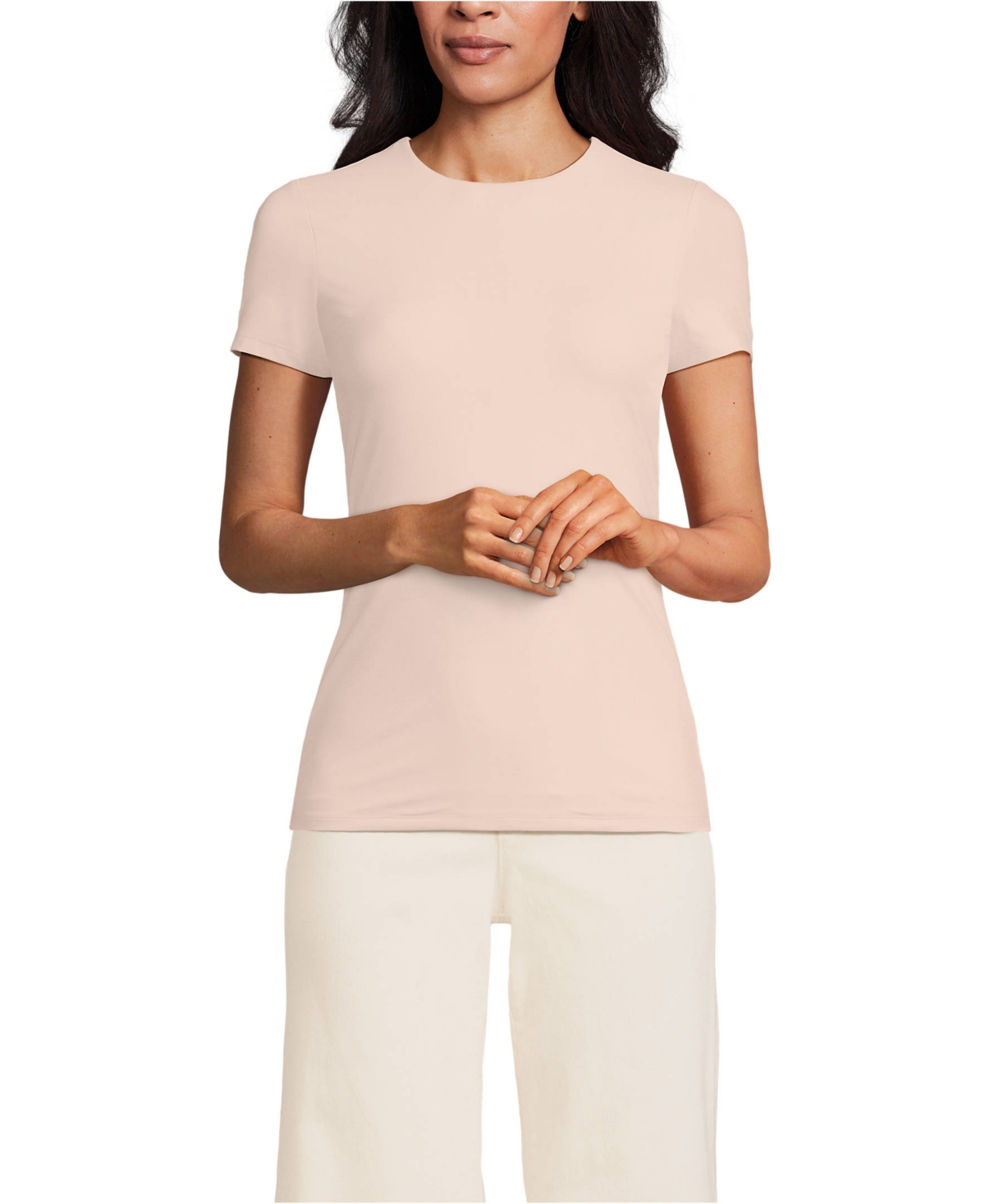 Click here for Lands End Womens Short Sleeve Tugless Double Layer... prices