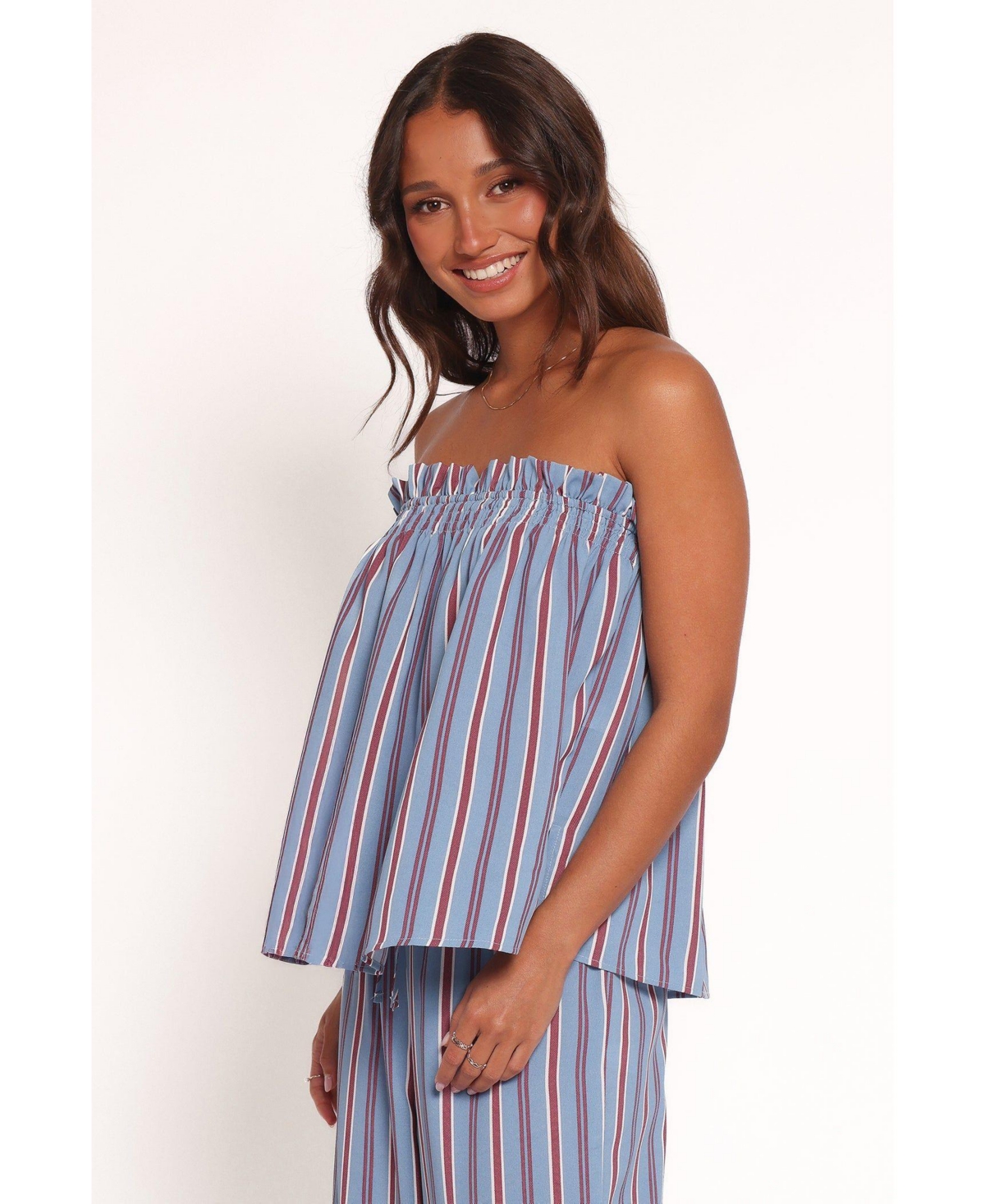 Click here for Petal and Pup Womens Zemira Strapless Top - Blue S... prices