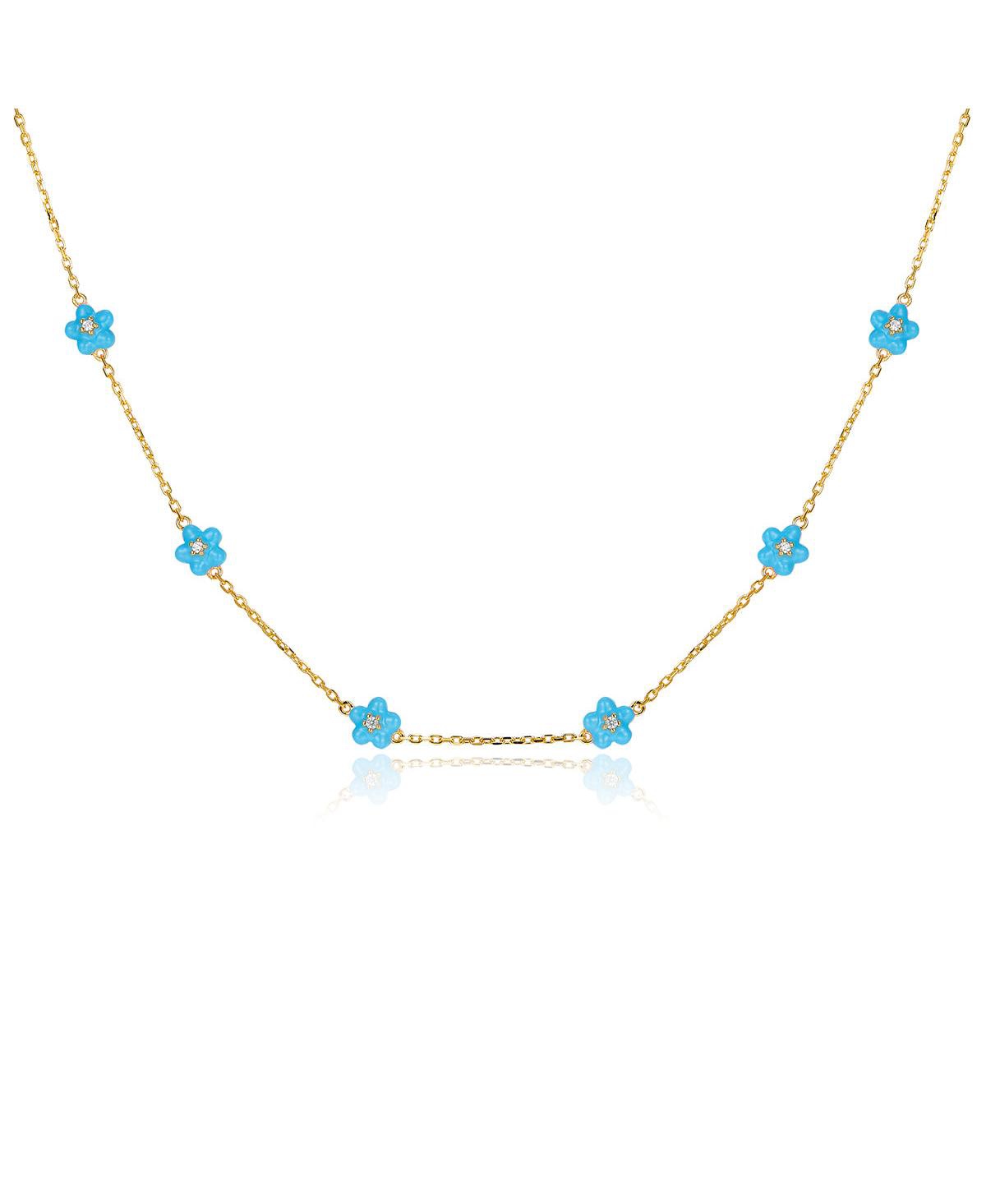Click here for Anna Zuckerman Petit Daisy Sky Blue Necklace - Sky... prices