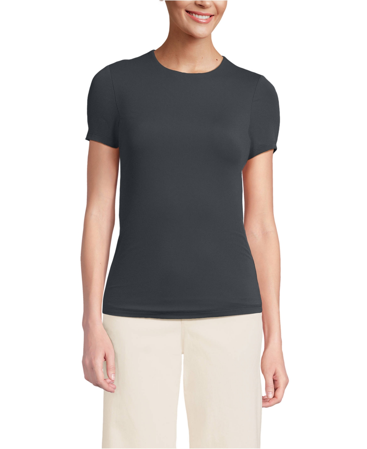 Click here for Lands End Womens Short Sleeve Tugless Double Layer... prices