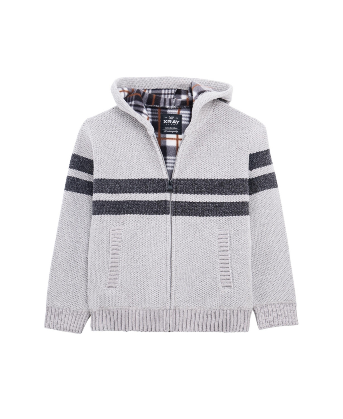 Click here for Xray Boys Hooded Flannel Lined Full Zip Sweater Wi... prices