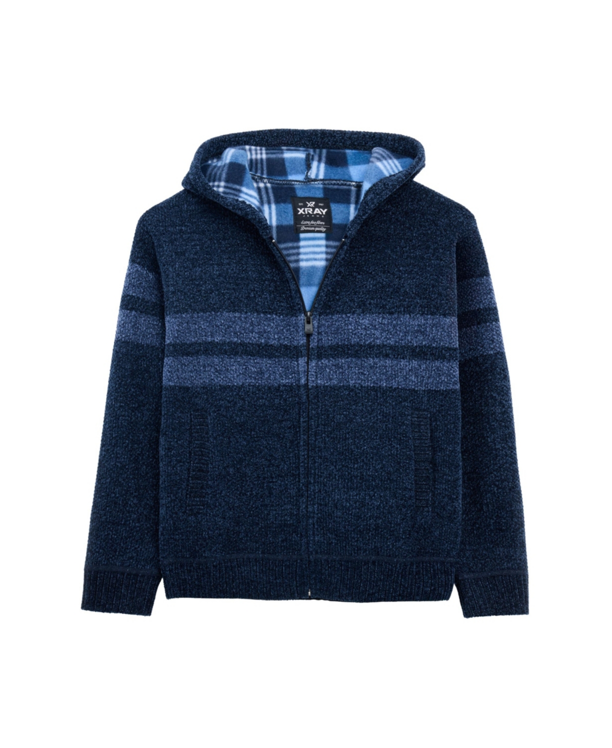 Click here for Xray Boys Hooded Flannel Lined Full Zip Sweater Wi... prices
