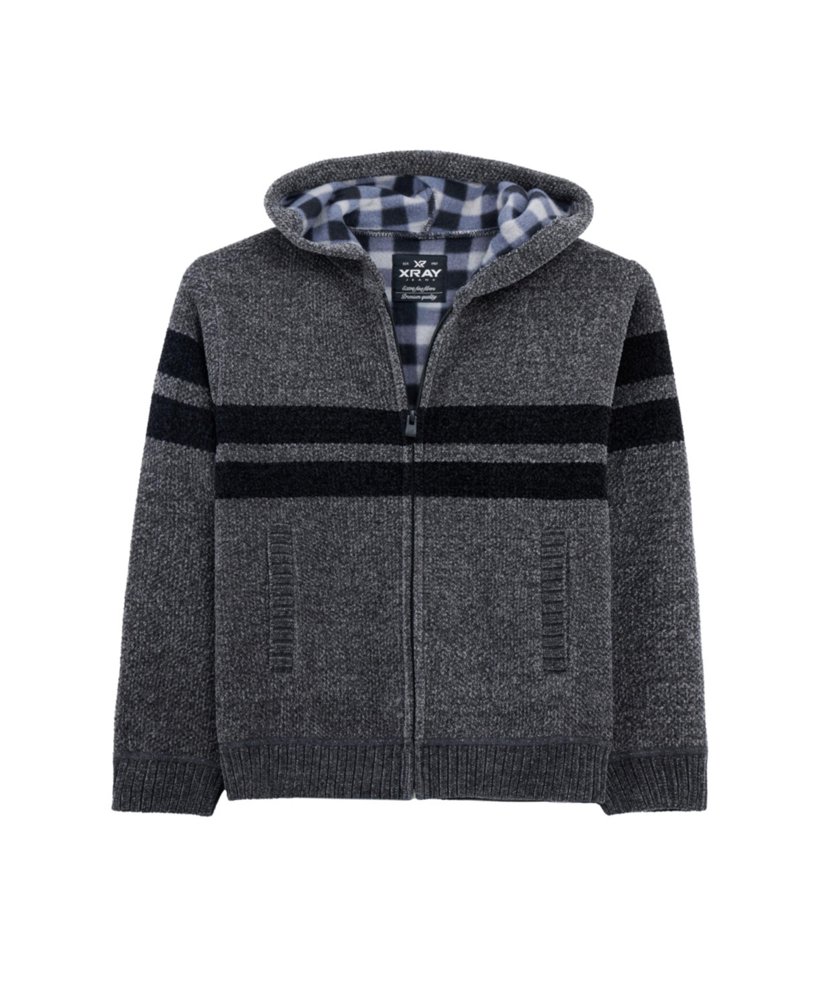 Click here for Xray Boys Hooded Flannel Lined Full Zip Sweater Wi... prices