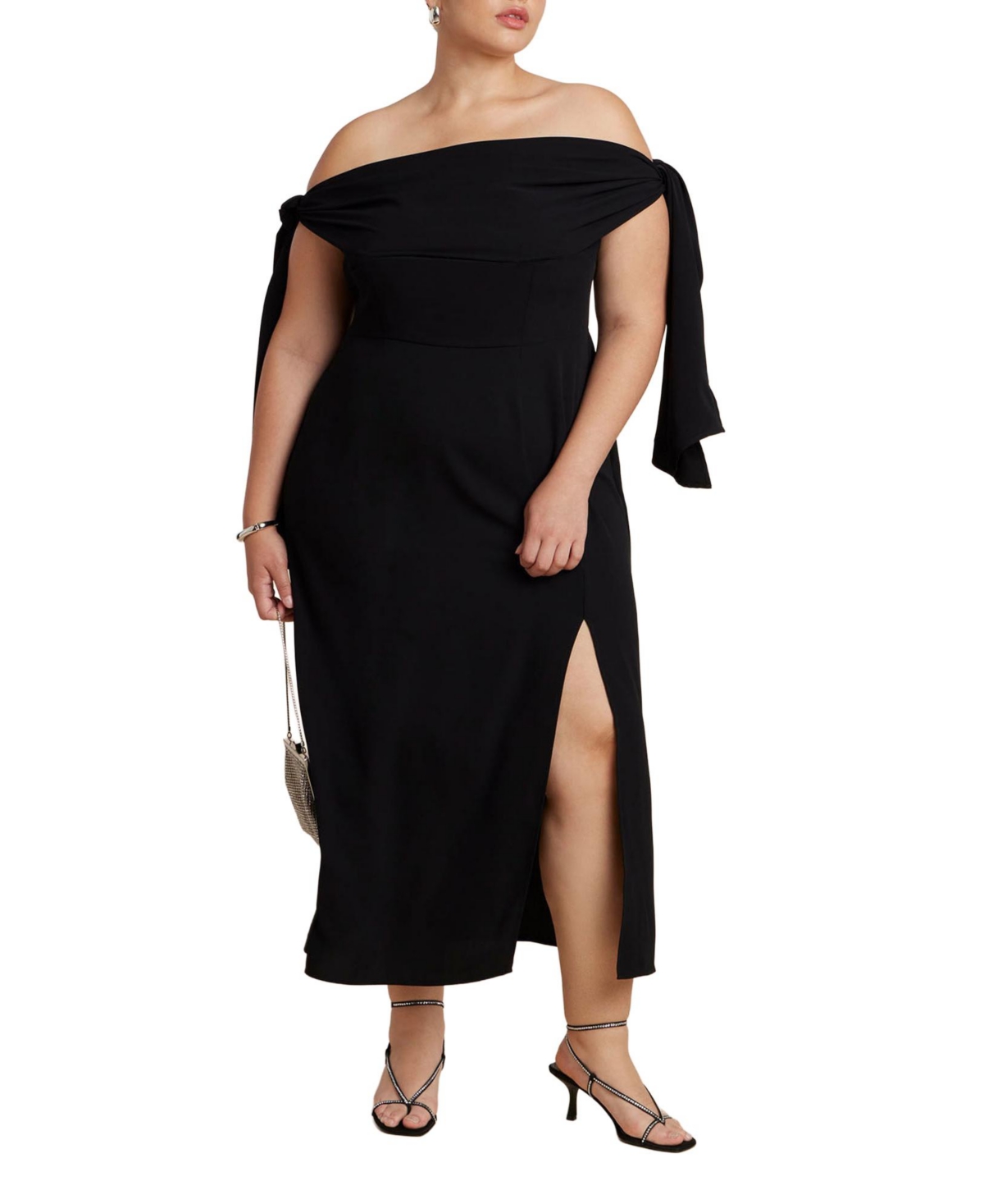 Click here for Eloquii Womens Plus Size Tie Detail Column Dress -... prices